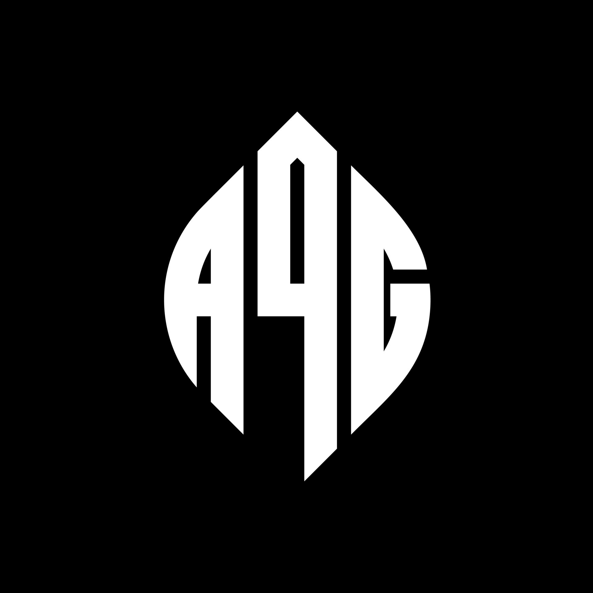 diseño de logotipo de letra de círculo aqg con forma de círculo y elipse. aqg letras elipses con ...