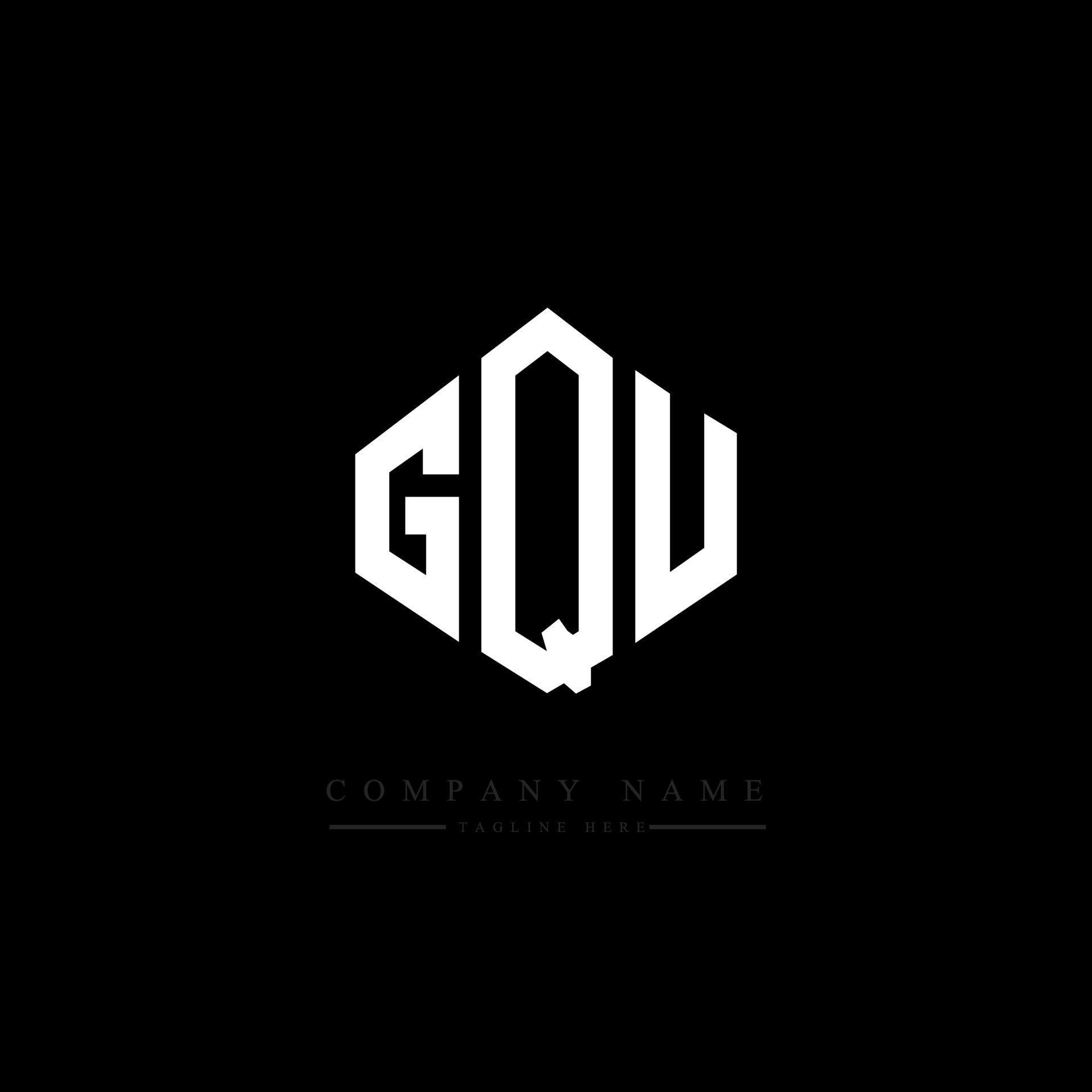 GQU letter logo design with polygon shape. GQU polygon and cube shape logo design. GQU hexagon ...