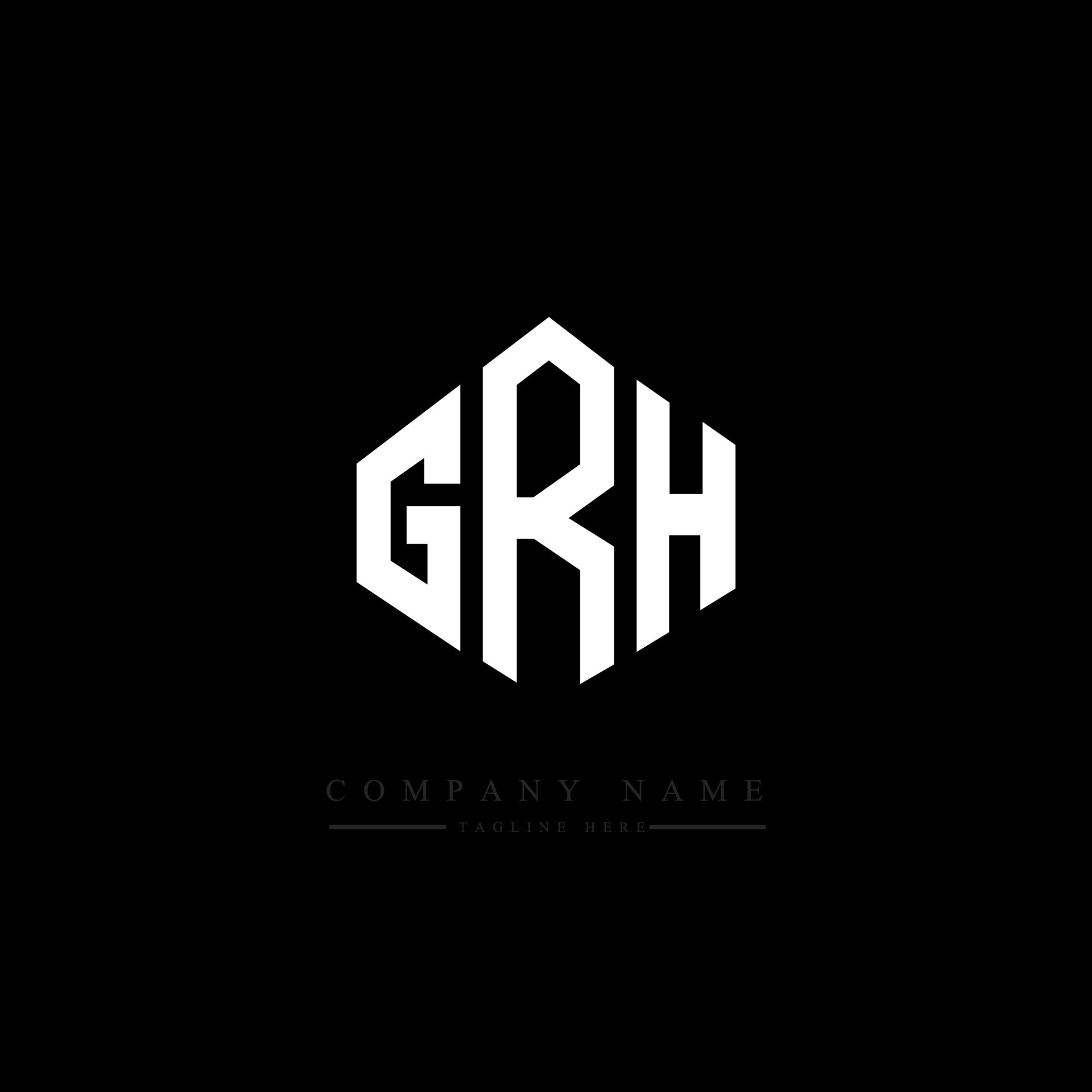 diseño de logotipo de letra grh con forma de polígono. diseño de logotipo en forma de cubo y ...