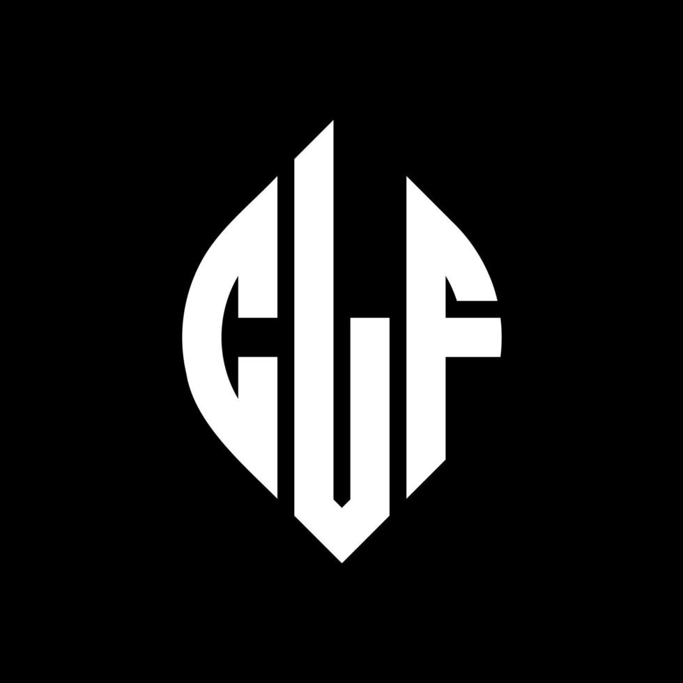diseño de logotipo de letra de círculo clf con forma de círculo y elipse. clf letras elipses con ...