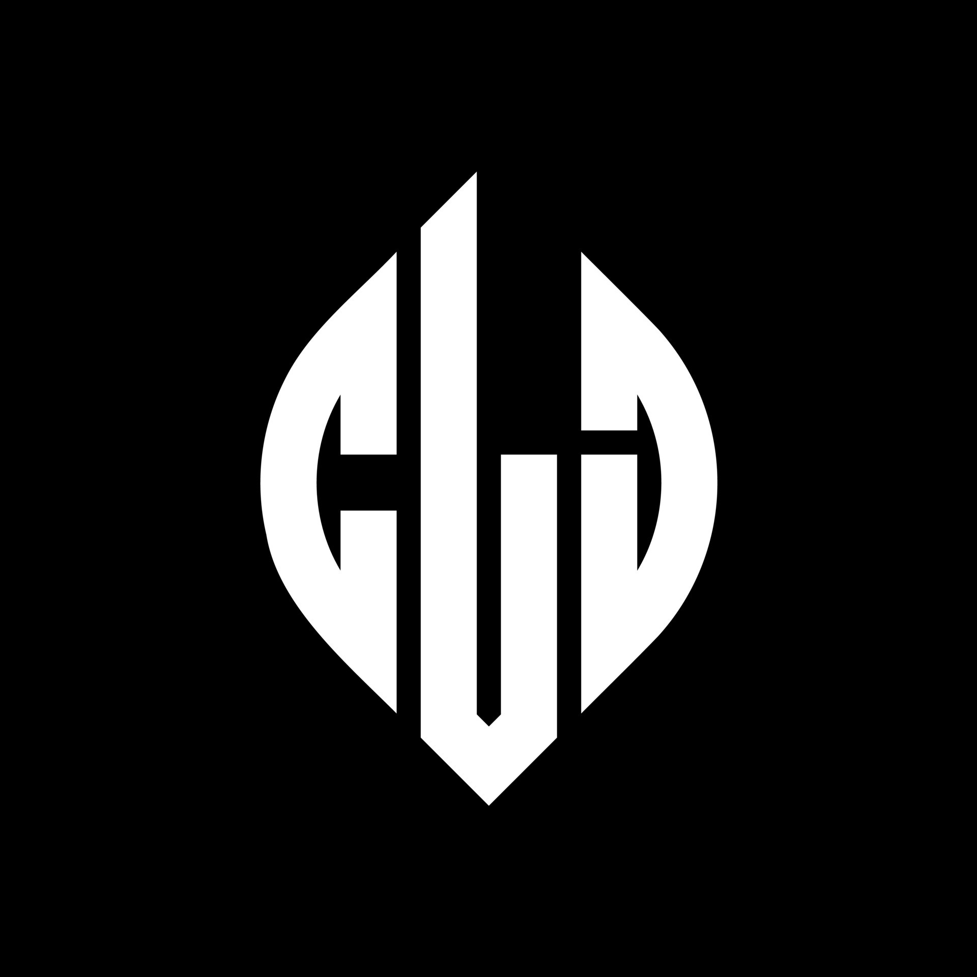 diseño de logotipo de letra de círculo clj con forma de círculo y elipse. clj letras elipses con ...