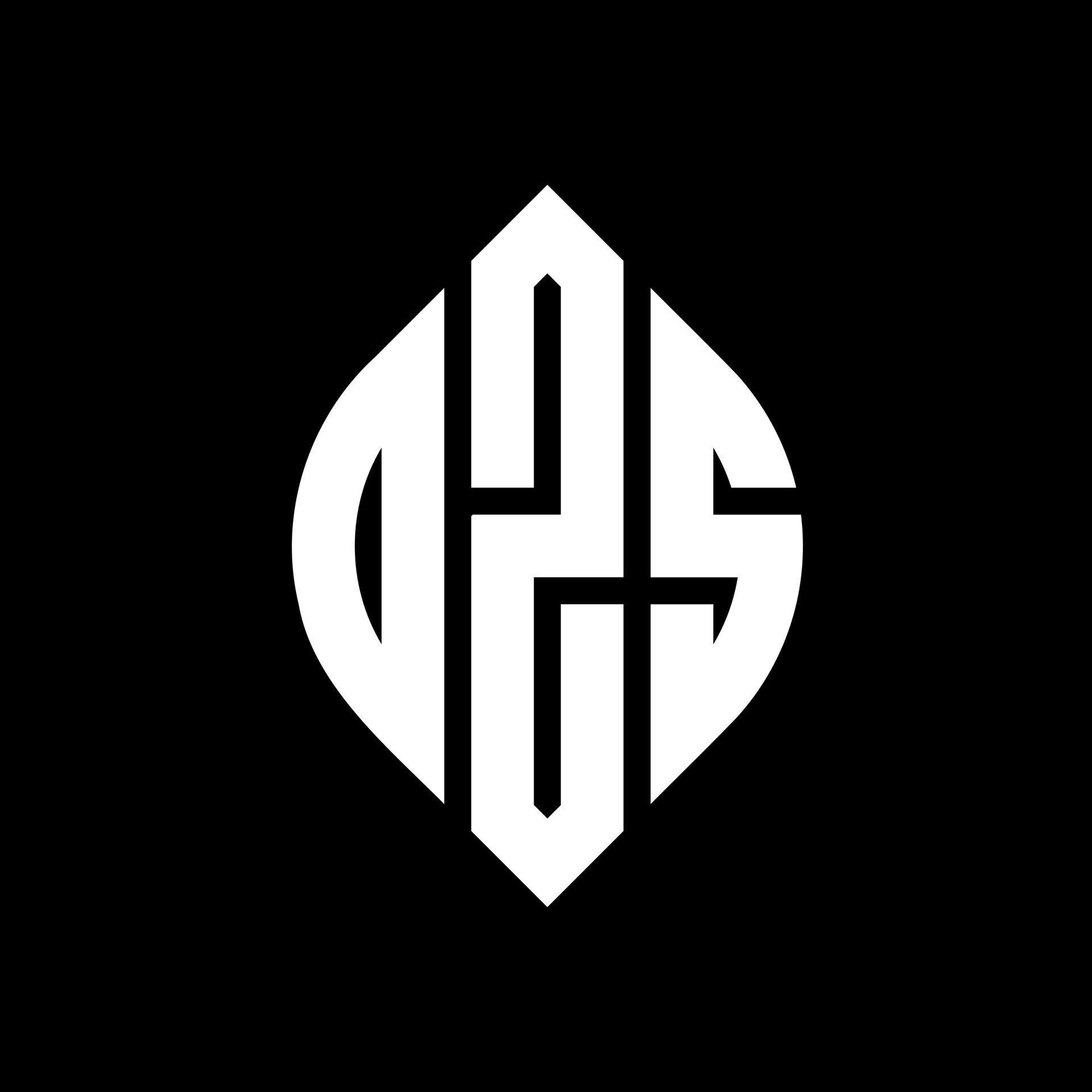 diseño de logotipo de letra circular dzs con forma de círculo y elipse. letras elipses dzs con ...
