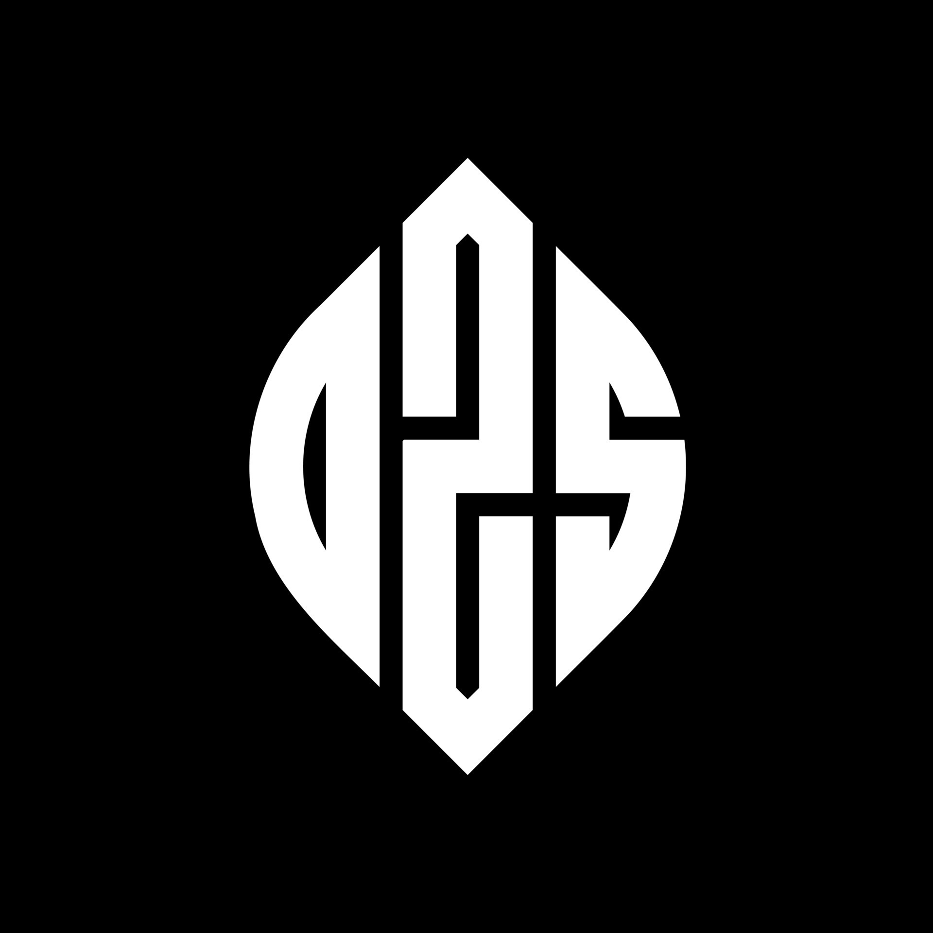 DZS circle letter logo design with circle and ellipse shape. DZS ellipse letters with ...