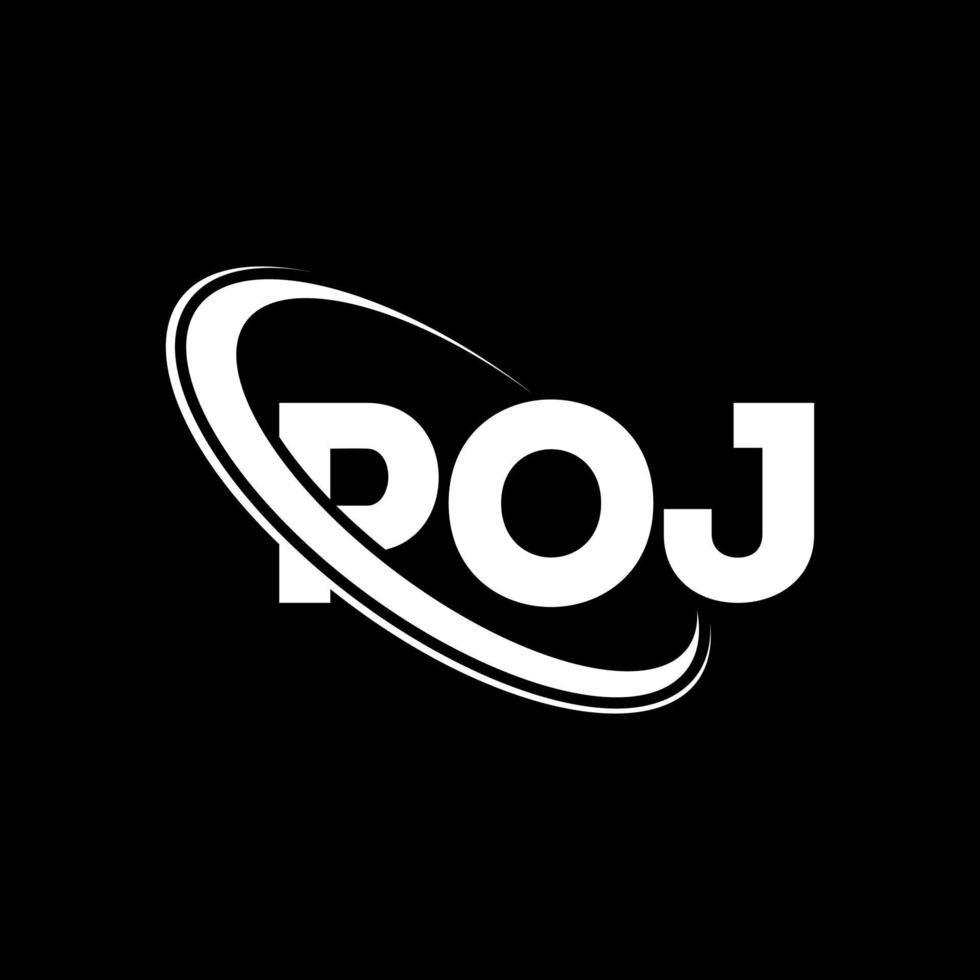 POJ logo. POJ letter. POJ letter logo design. Initials POJ logo linked with circle and uppercase ...