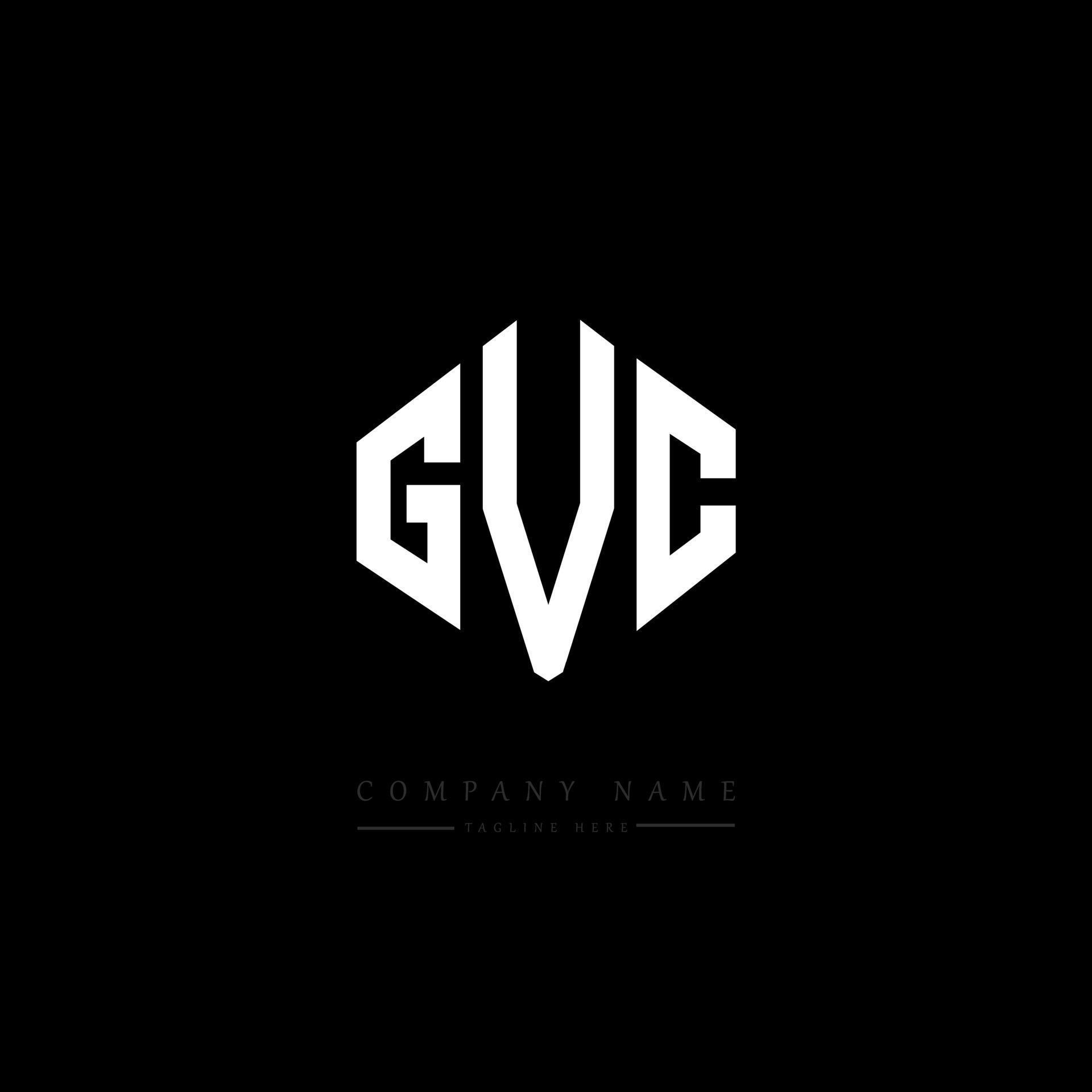 diseño de logotipo de letra gvc con forma de polígono. Diseño de logotipo en forma de cubo y ...