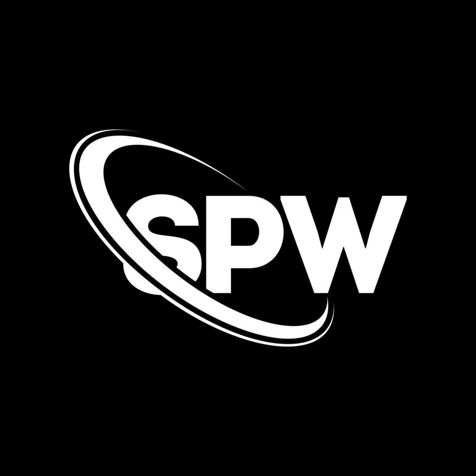 logotipo de spw. carta spw. diseño del logotipo de la letra spw. logotipo de iniciales spw ...