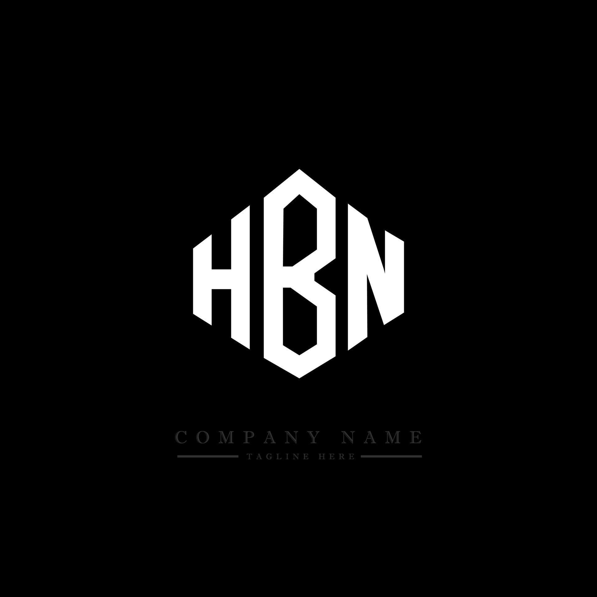 diseño de logotipo de letra hbn con forma de polígono. diseño de logotipo de forma de cubo y ...