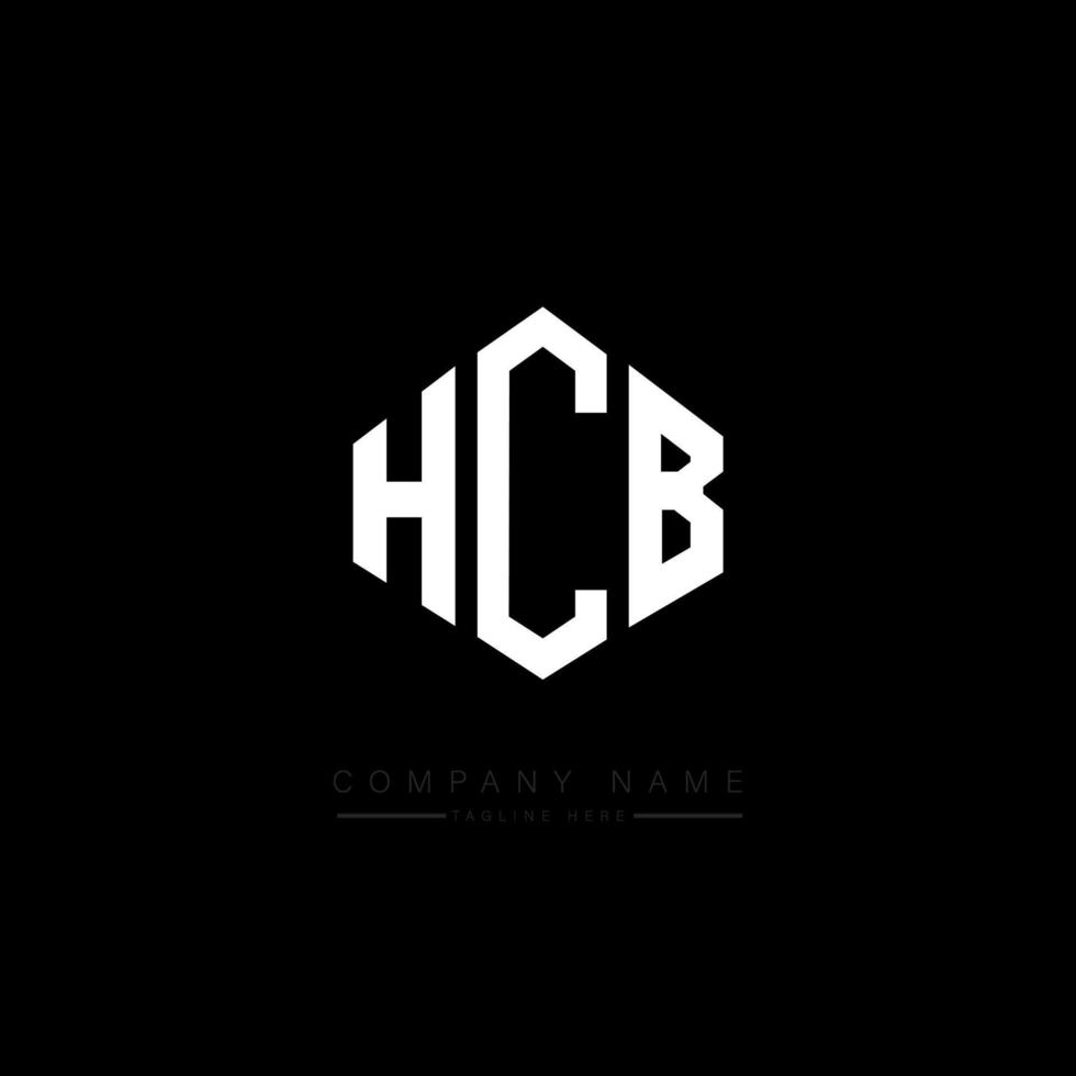 diseño de logotipo de letra hcb con forma de polígono. diseño de logotipo en forma de cubo y ...
