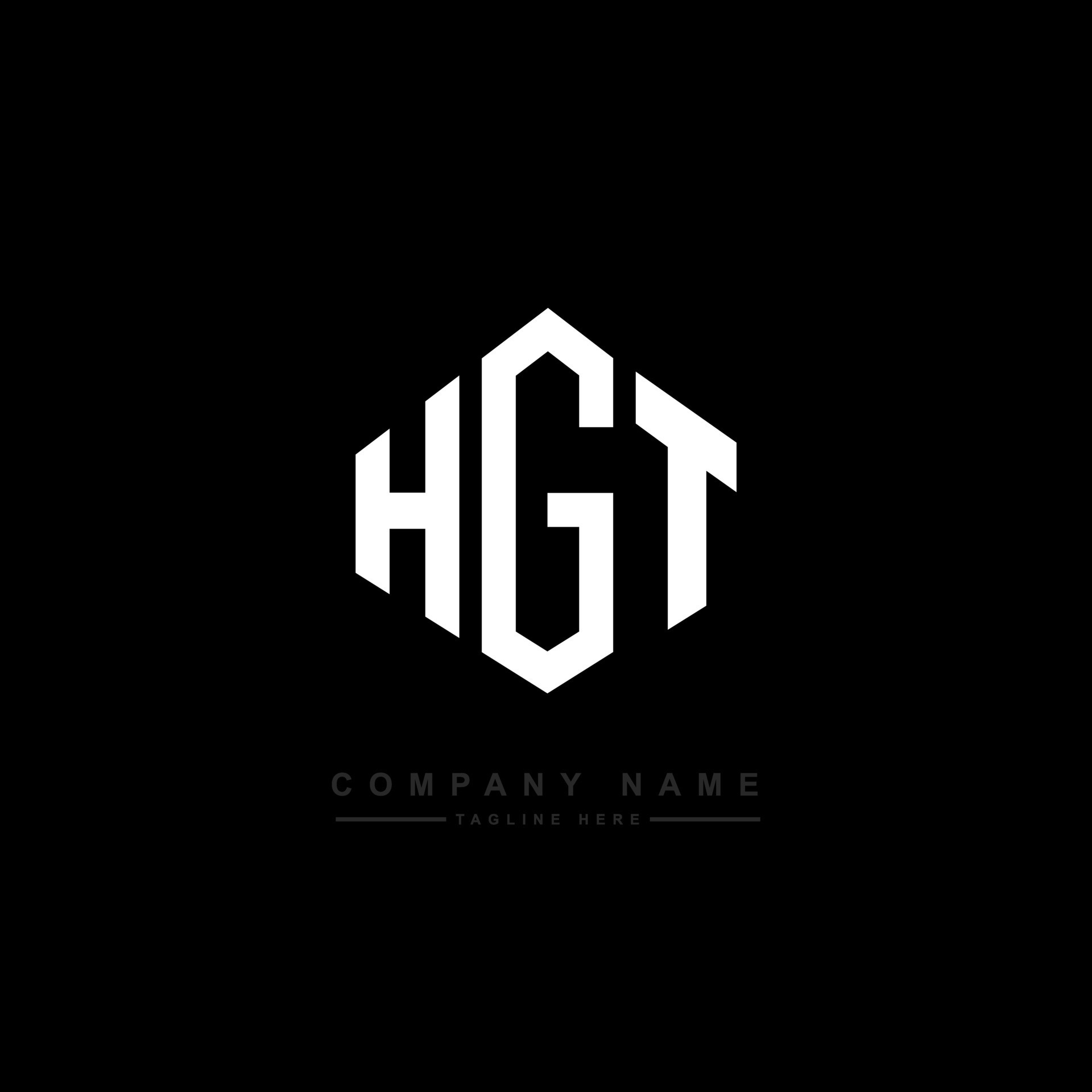 diseño de logotipo de letra hgt con forma de polígono. diseño de logotipo en forma de cubo y ...