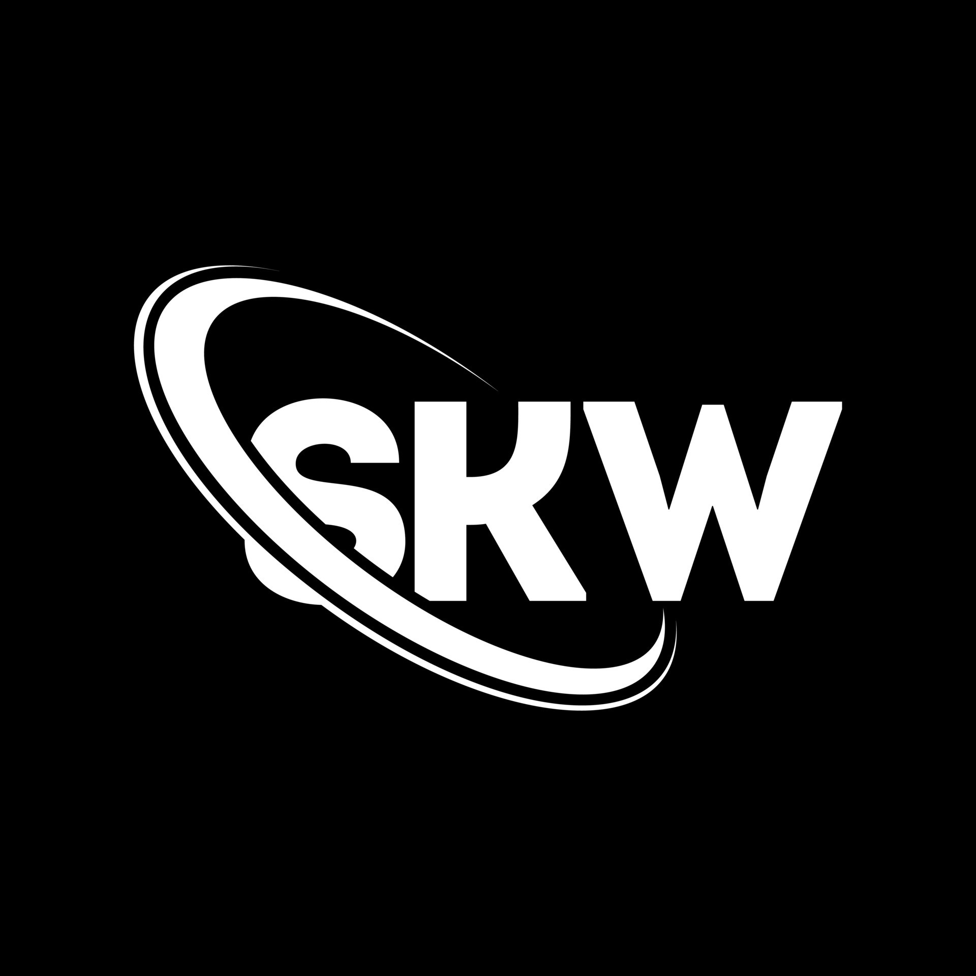 SKW logo. SKW letter. SKW letter logo design. Initials SKW logo linked with circle and uppercase ...