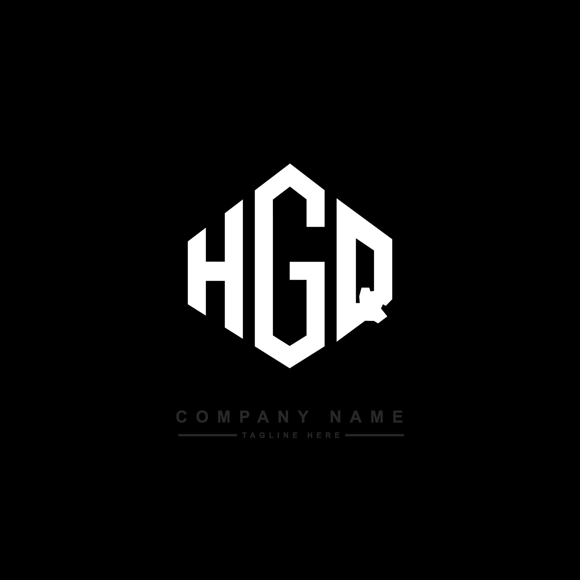 diseño de logotipo de letra hgq con forma de polígono. diseño de logotipo en forma de cubo y ...
