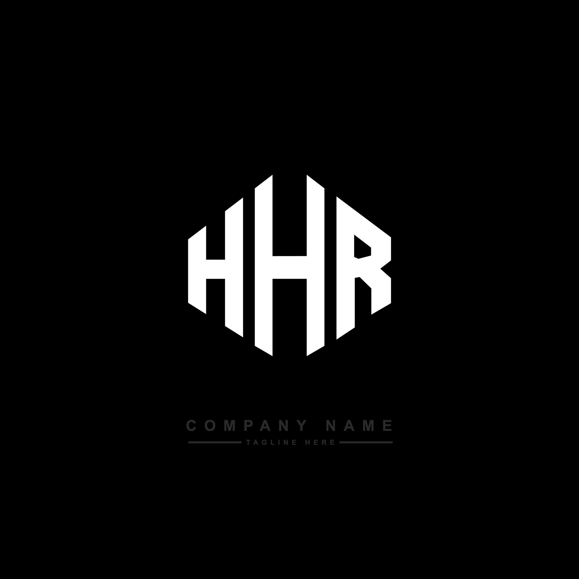 diseño de logotipo de letra hhr con forma de polígono. diseño de logotipo en forma de cubo y ...