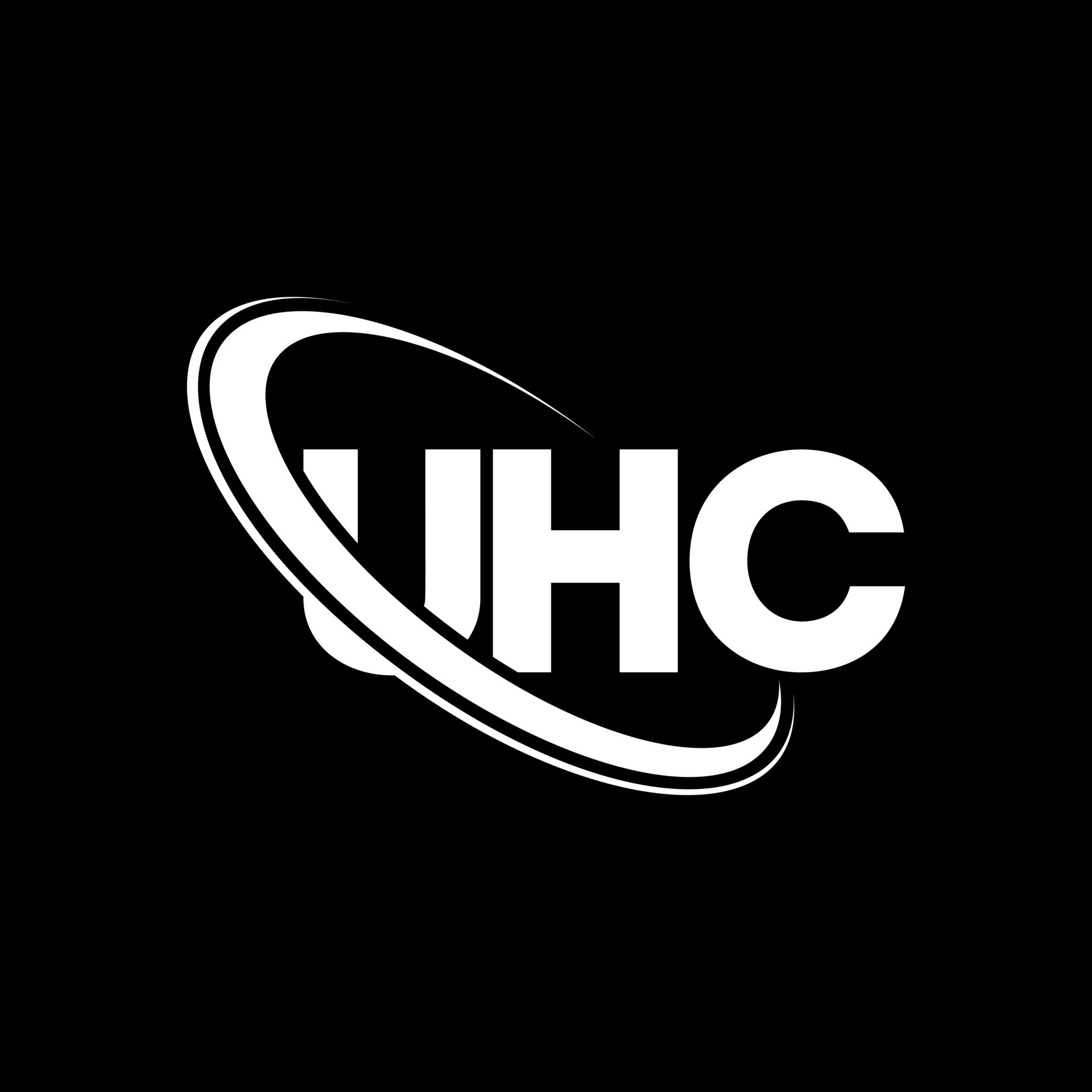 logotipo de la UHC. carta uhc. diseño del logotipo de la letra uhc. logotipo de las iniciales ...
