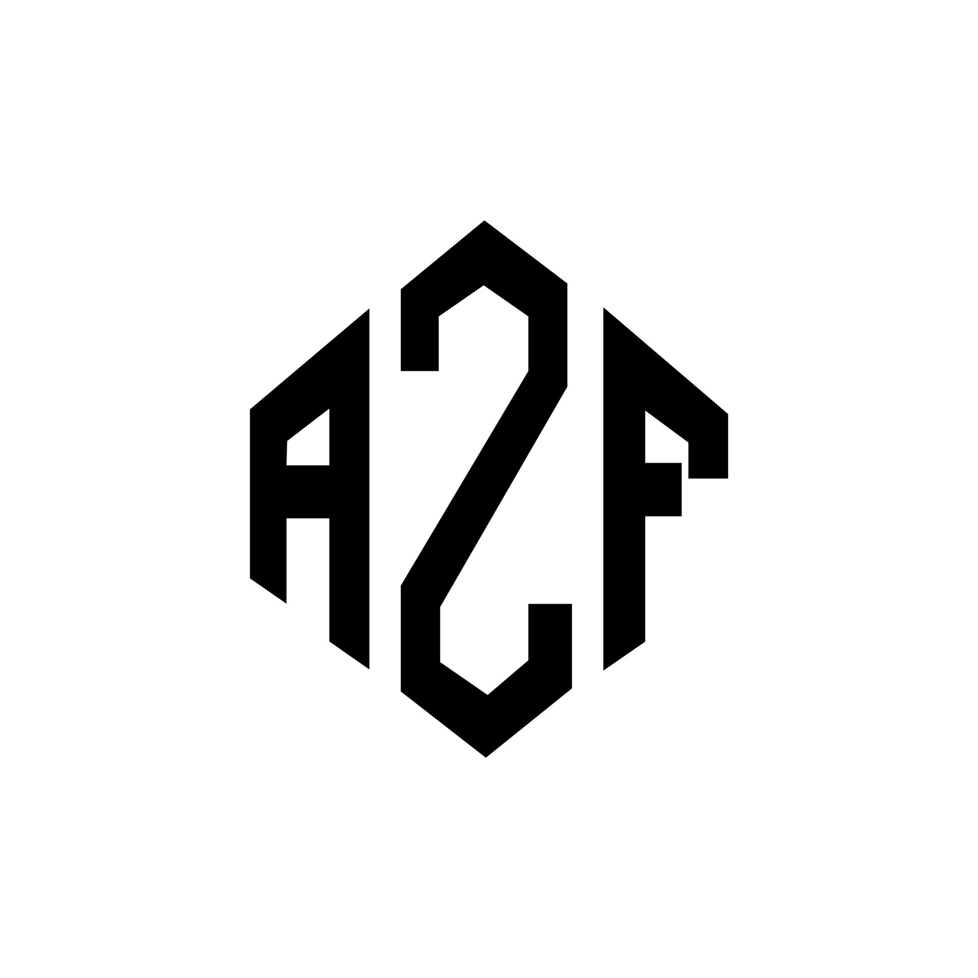 Azf Letter Logo Design With Polygon Shape Azf Polygon And Cube Shape Logo Design Azf Hexagon