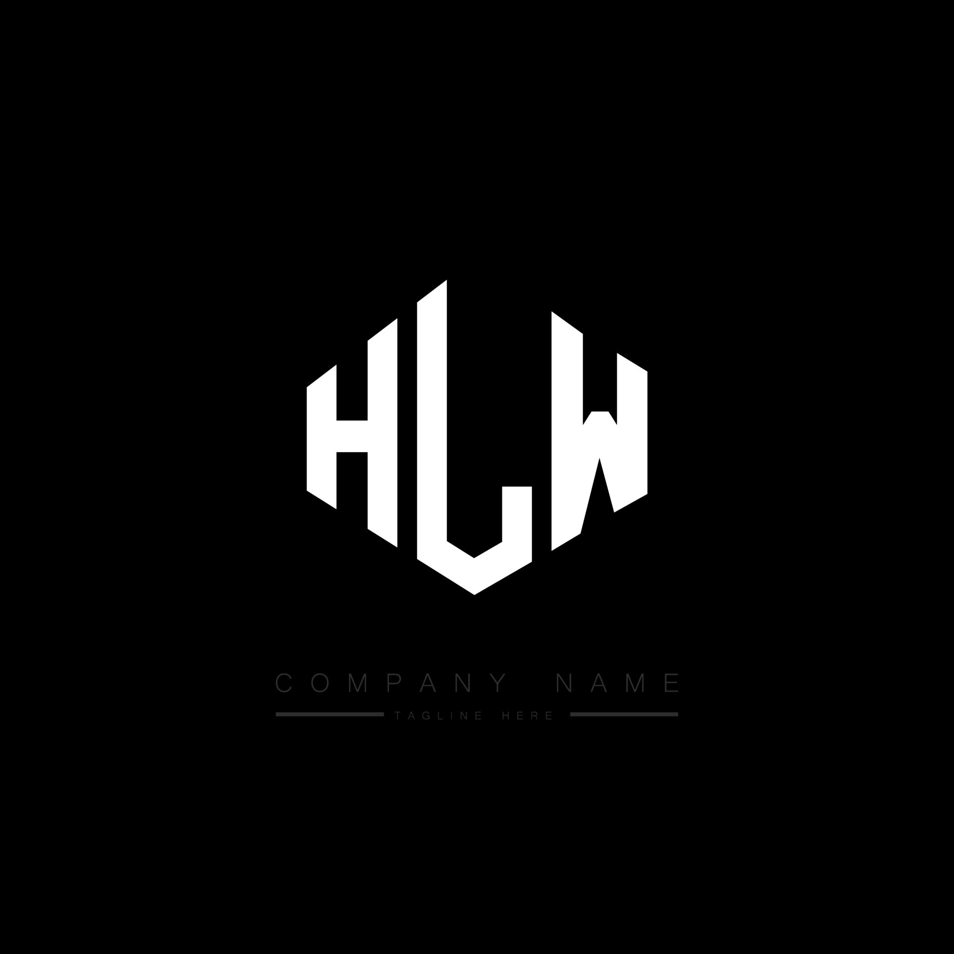 HLW letter logo design with polygon shape. HLW polygon and cube shape logo design. HLW hexagon ...
