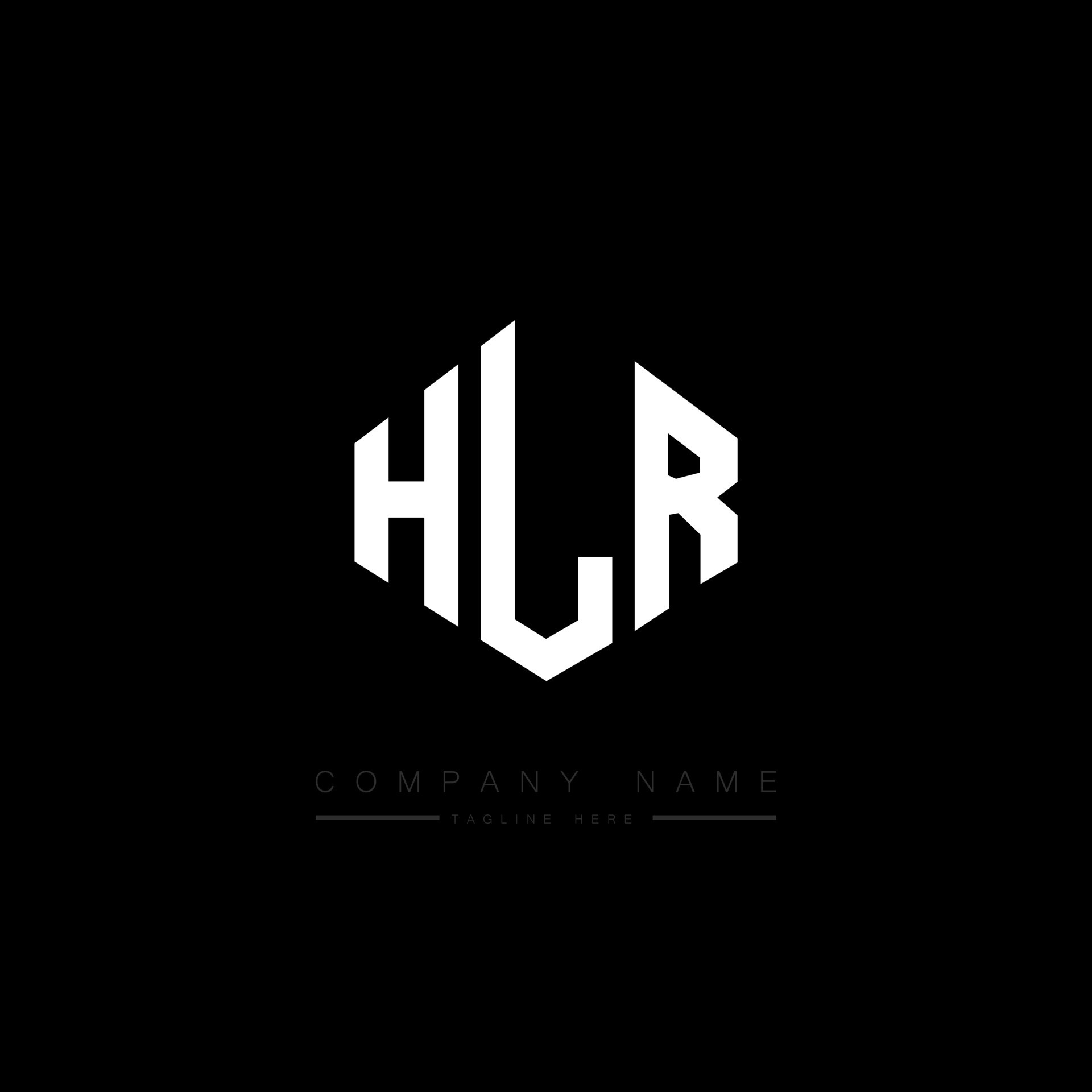 diseño de logotipo de letra hlr con forma de polígono. diseño de logotipo en forma de cubo y ...