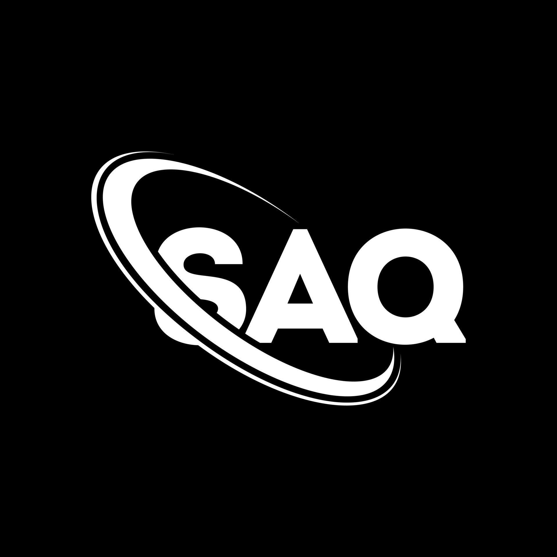 SAQ logo. SAQ letter. SAQ letter logo design. Initials SAQ logo linked with circle and uppercase ...