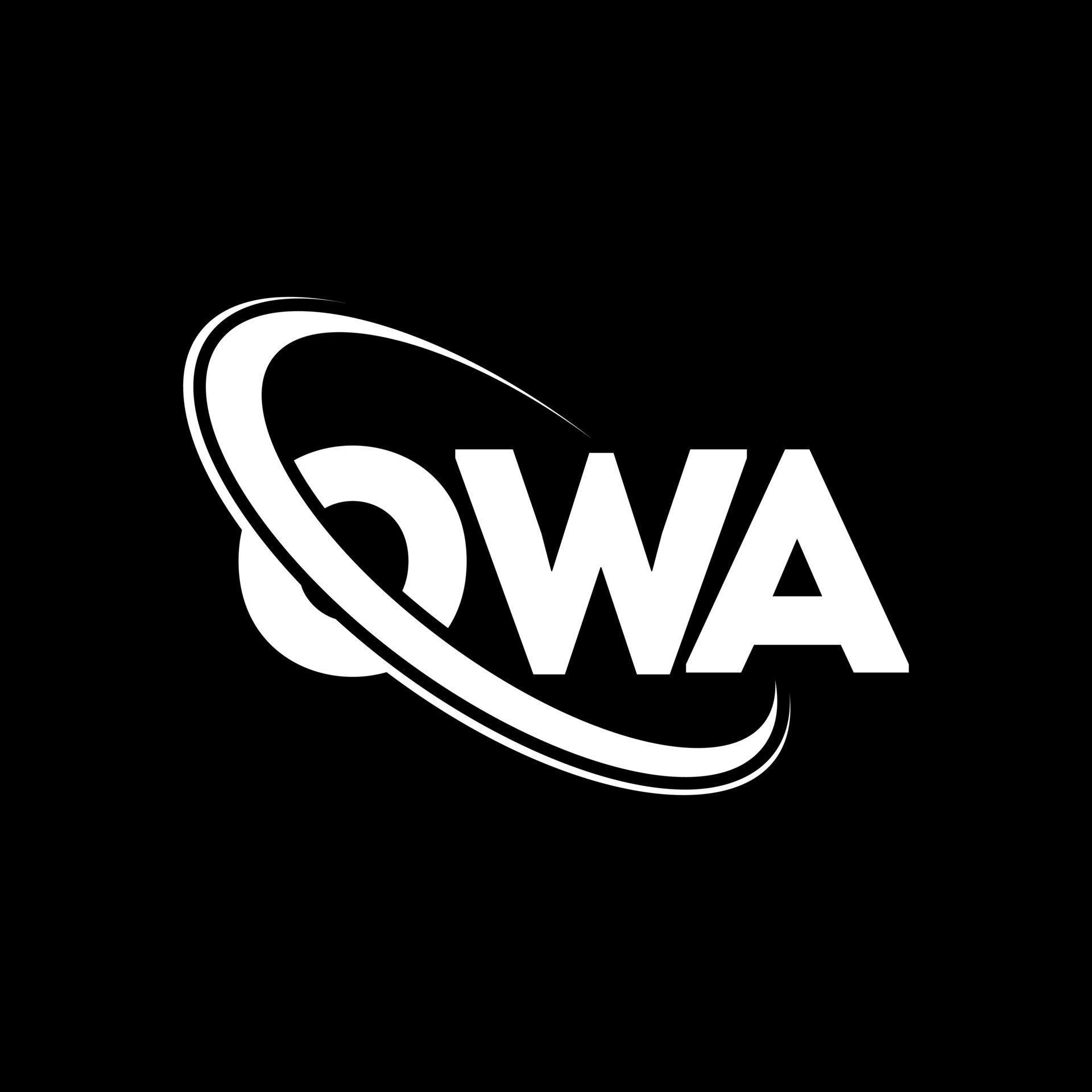 logotipo de OWA. Owa carta. diseño del logotipo de la letra owa. logotipo de iniciales owa ...