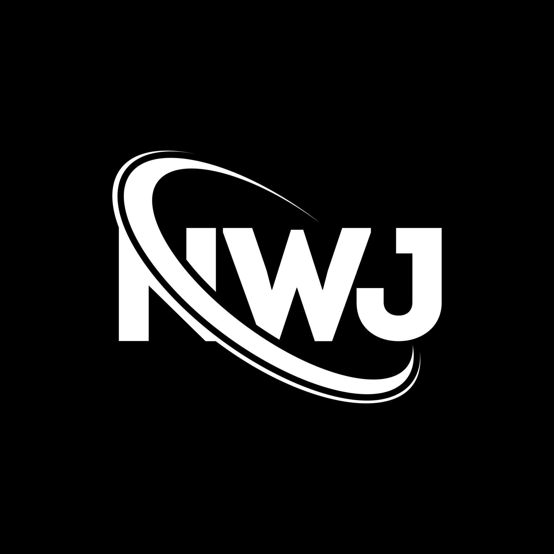 NWJ logo. NWJ letter. NWJ letter logo design. Initials NWJ logo linked with circle and uppercase ...
