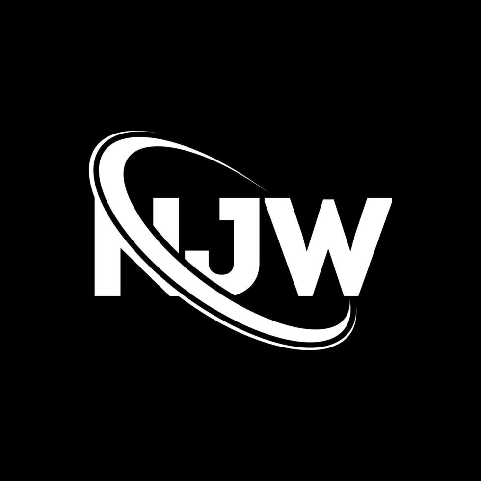 logotipo de njw. carta njw. diseño del logotipo de la letra njw. logotipo de iniciales njw ...