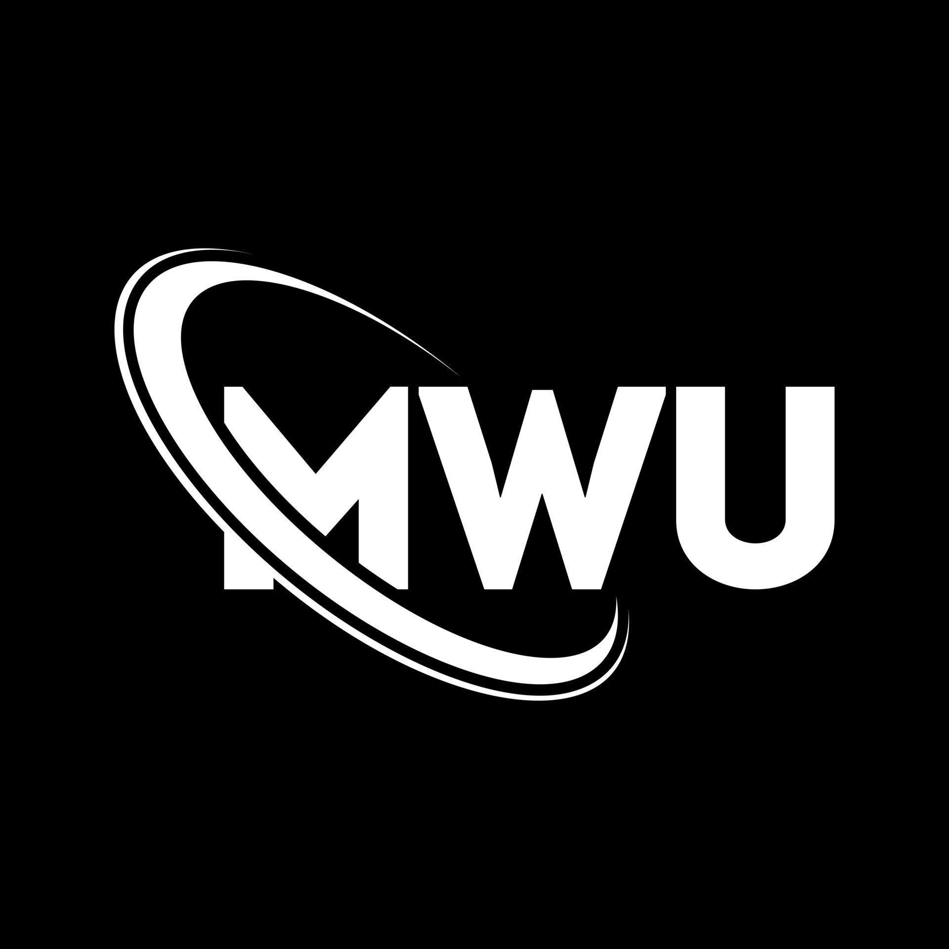 MWU logo. MWU letter. MWU letter logo design. Initials MWU logo linked with circle and uppercase ...