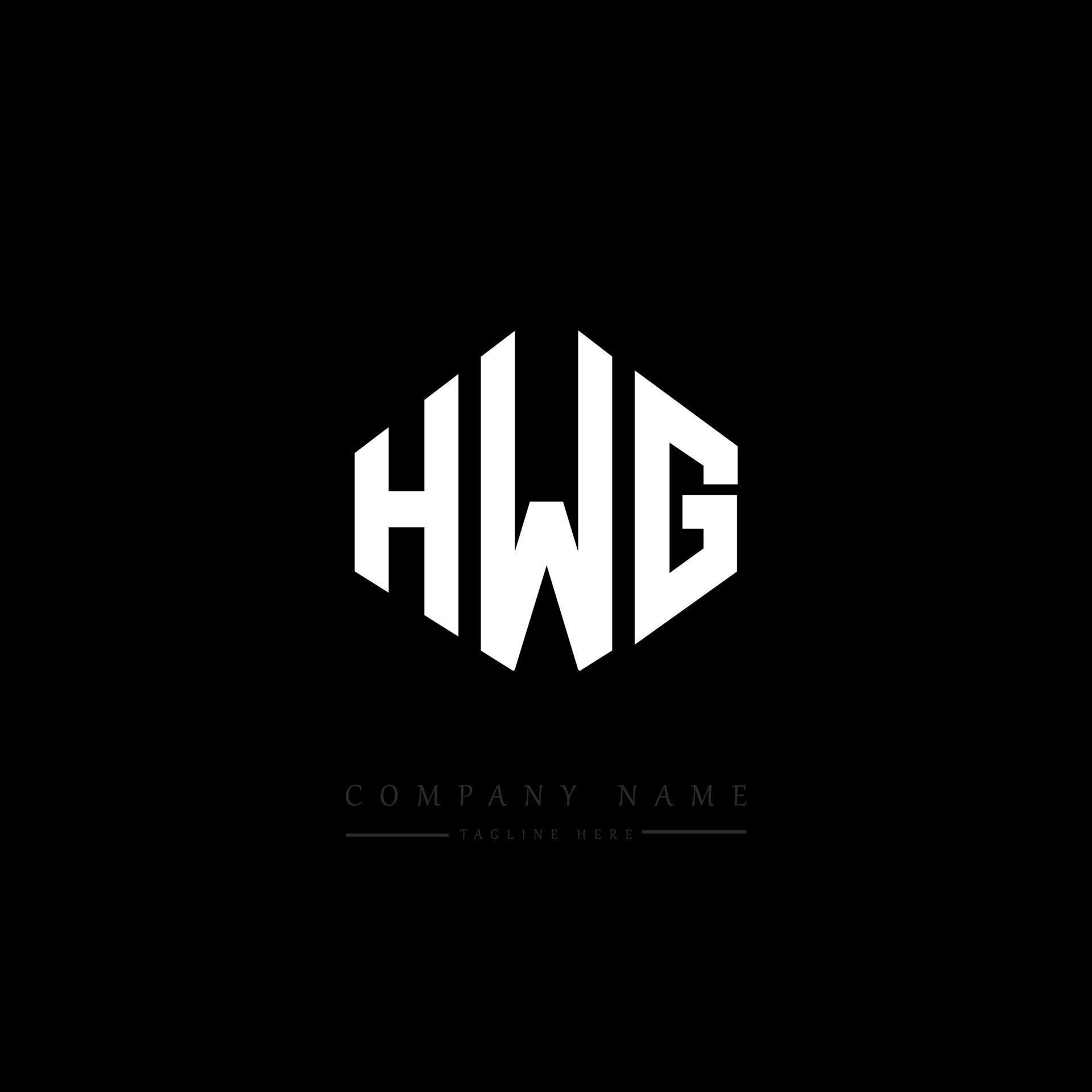 diseño de logotipo de letra hwg con forma de polígono. diseño de logotipo en forma de cubo y ...