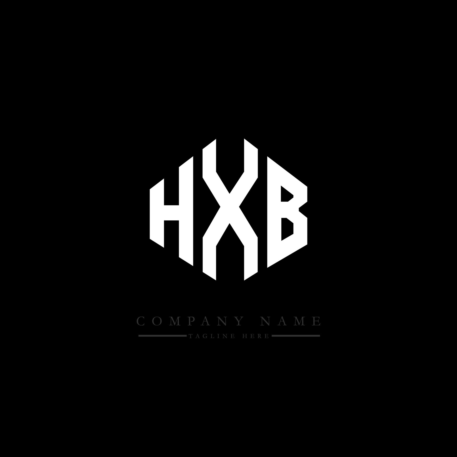 HXB letter logo design with polygon shape. HXB polygon and cube shape ...