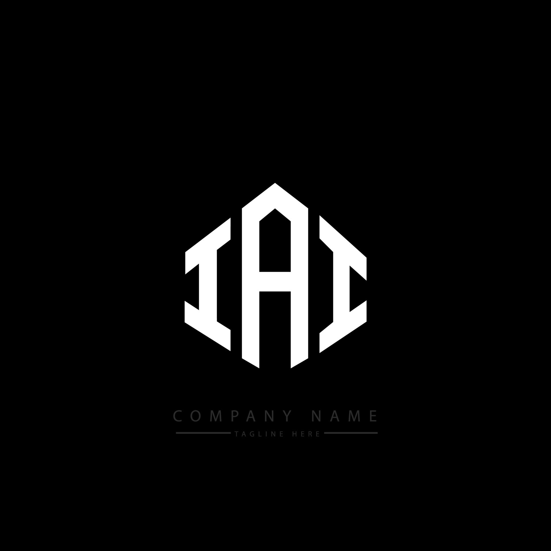 diseño de logotipo de letra iai con forma de polígono. diseño de logotipo en forma de cubo y ...