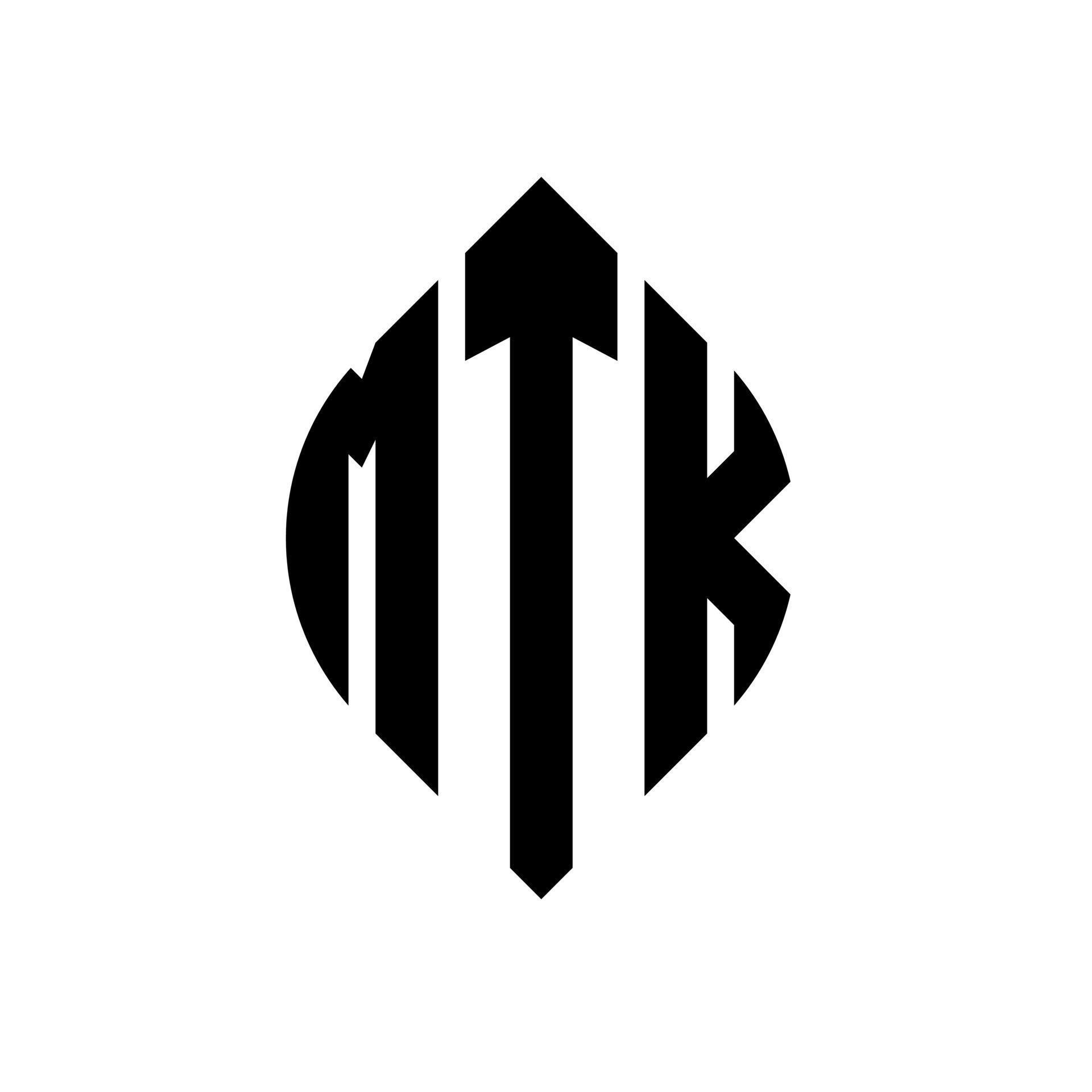 MTK circle letter logo design with circle and ellipse shape. MTK ...