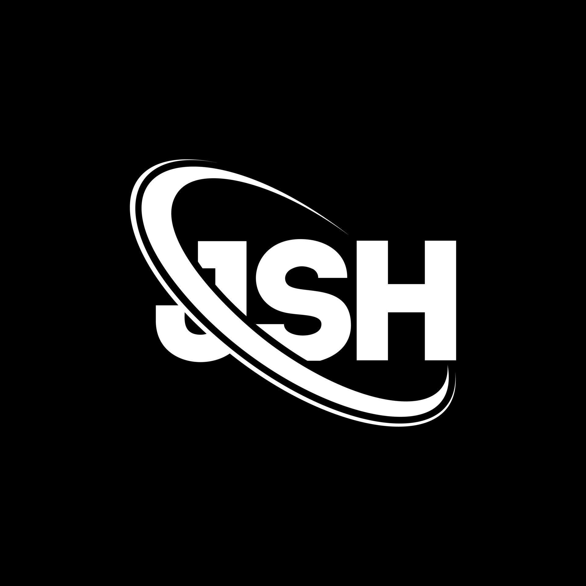 logotipo jsh. letra jsh. diseño del logotipo de la letra jsh. logotipo de las iniciales jsh ...
