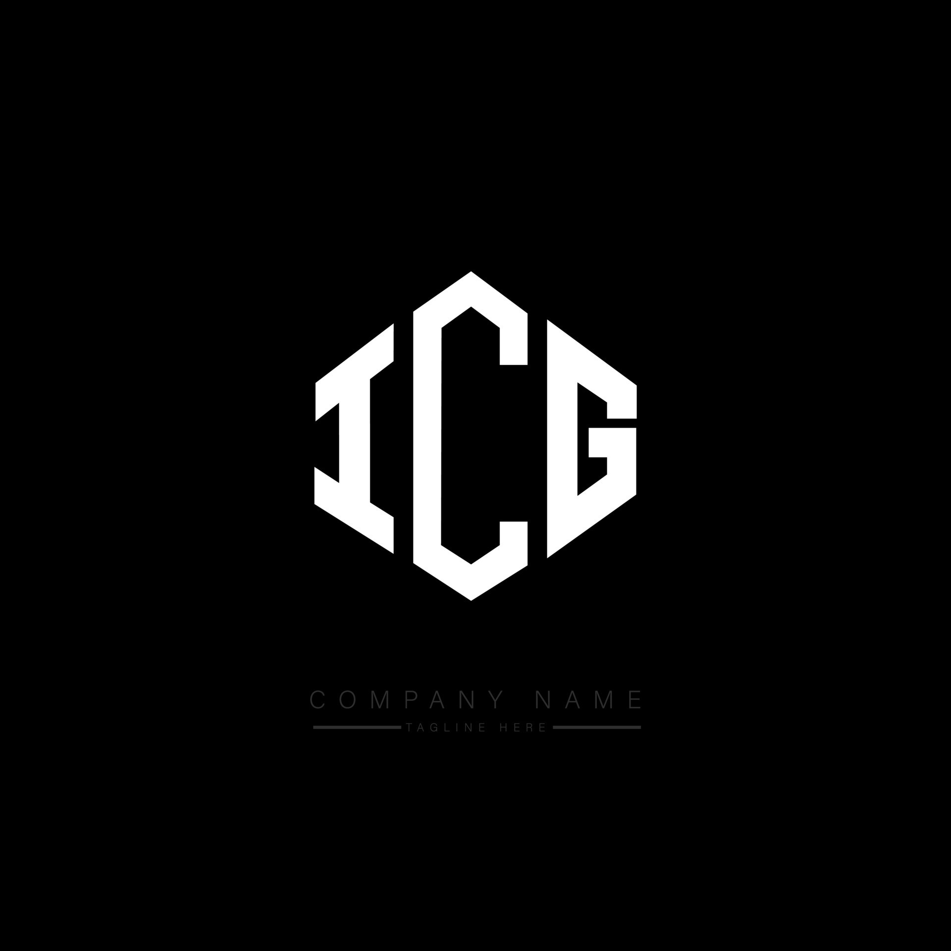 diseño de logotipo de letra icg con forma de polígono. diseño de logotipo en forma de cubo y ...
