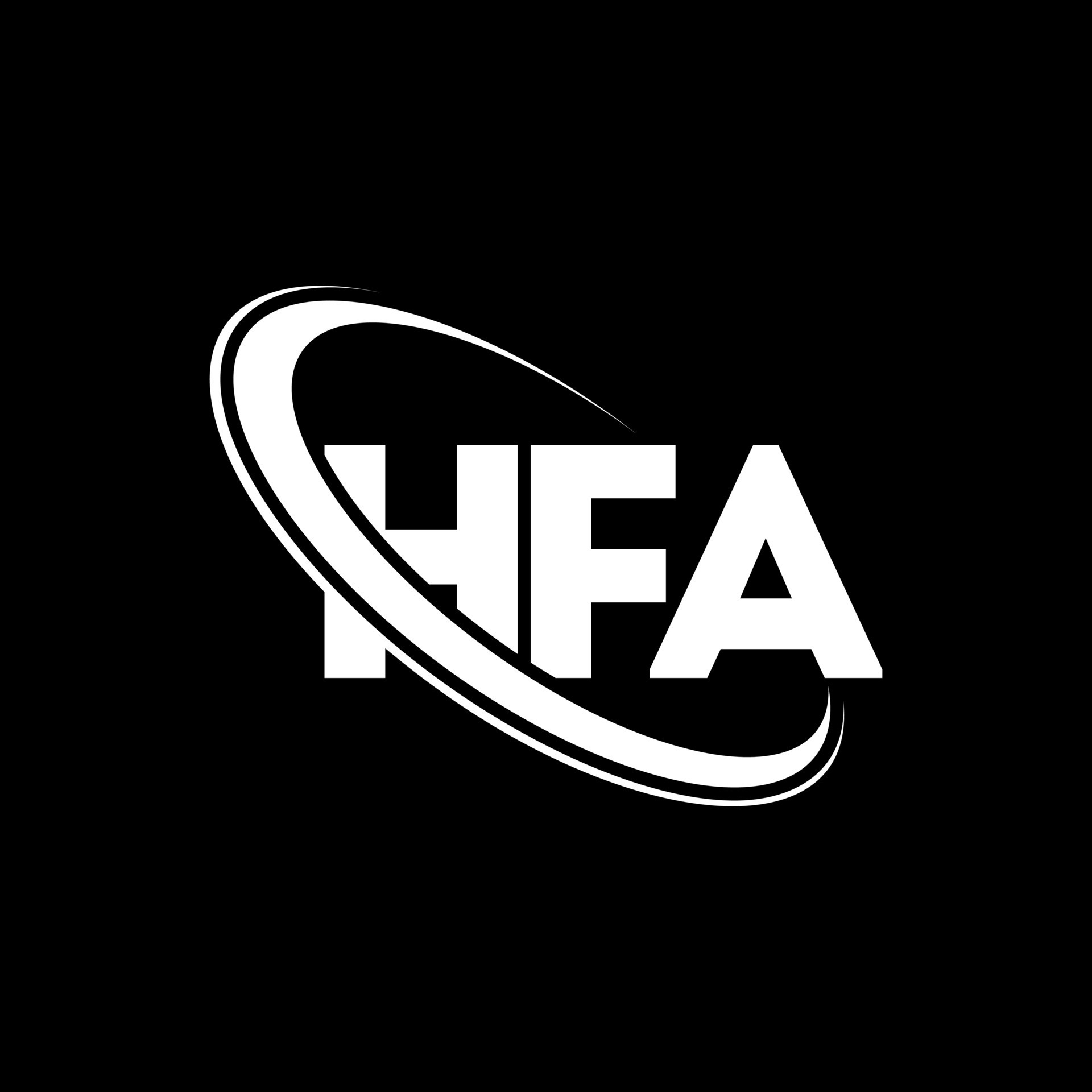 logotipo de hfa. carta hfa. diseño del logotipo de la letra hfa. logotipo de iniciales hfa ...