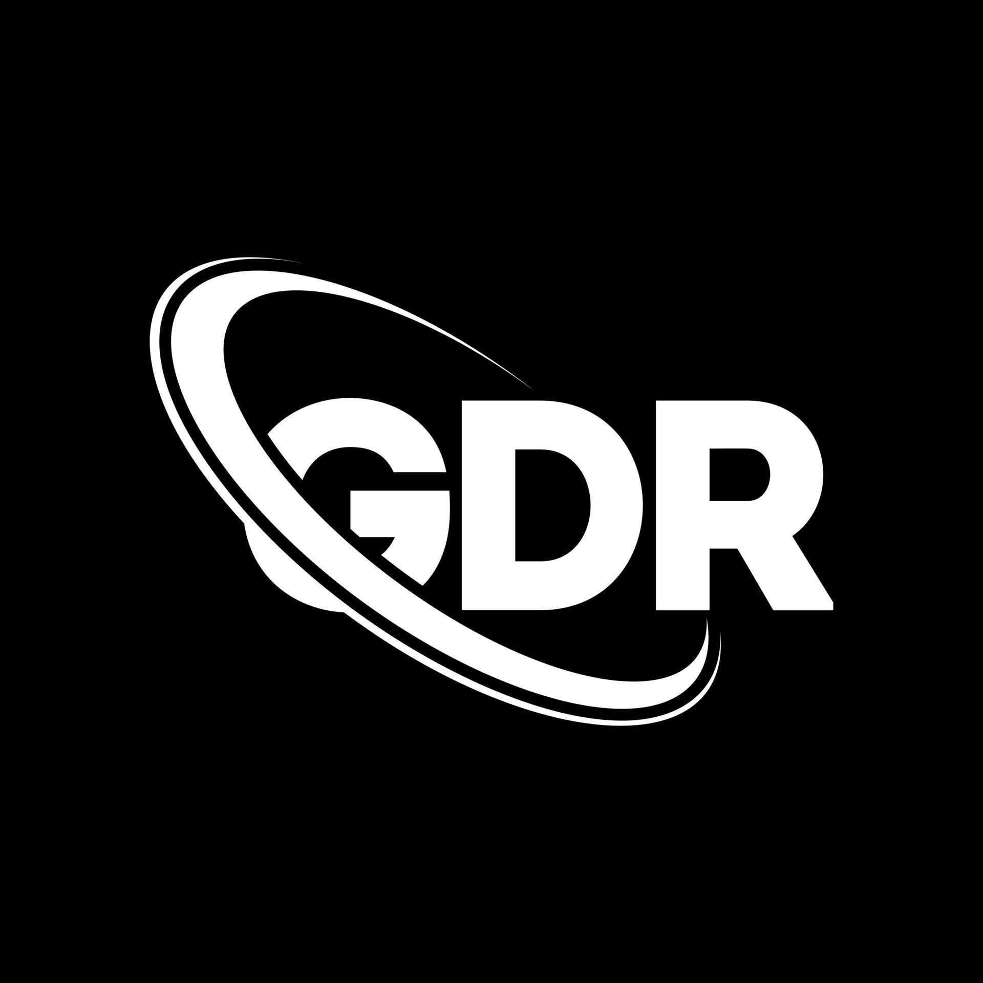 GDR logo. GDR letter. GDR letter logo design. Initials GDR logo linked with circle and uppercase ...