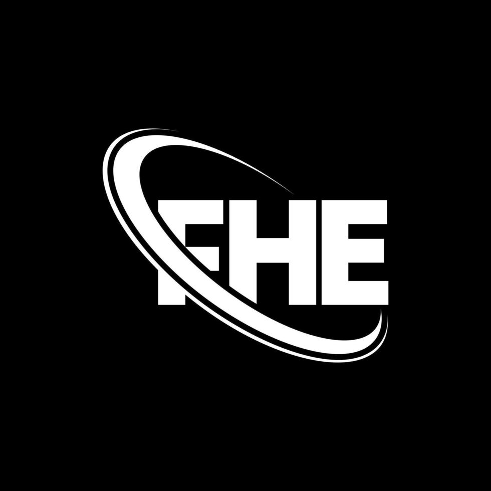 el logo. la carta. diseño del logotipo de la letra fhe. iniciales del logotipo del fhe vinculado ...