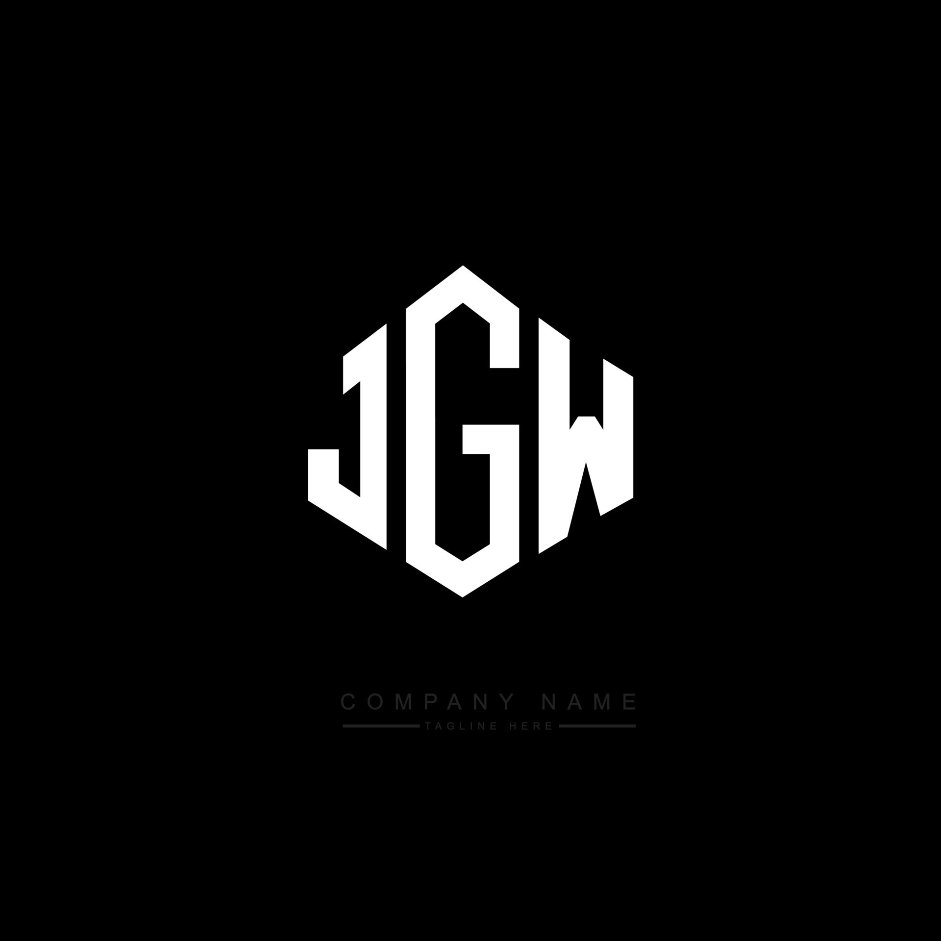 JGW letter logo design with polygon shape. JGW polygon and cube shape logo design. JGW hexagon ...