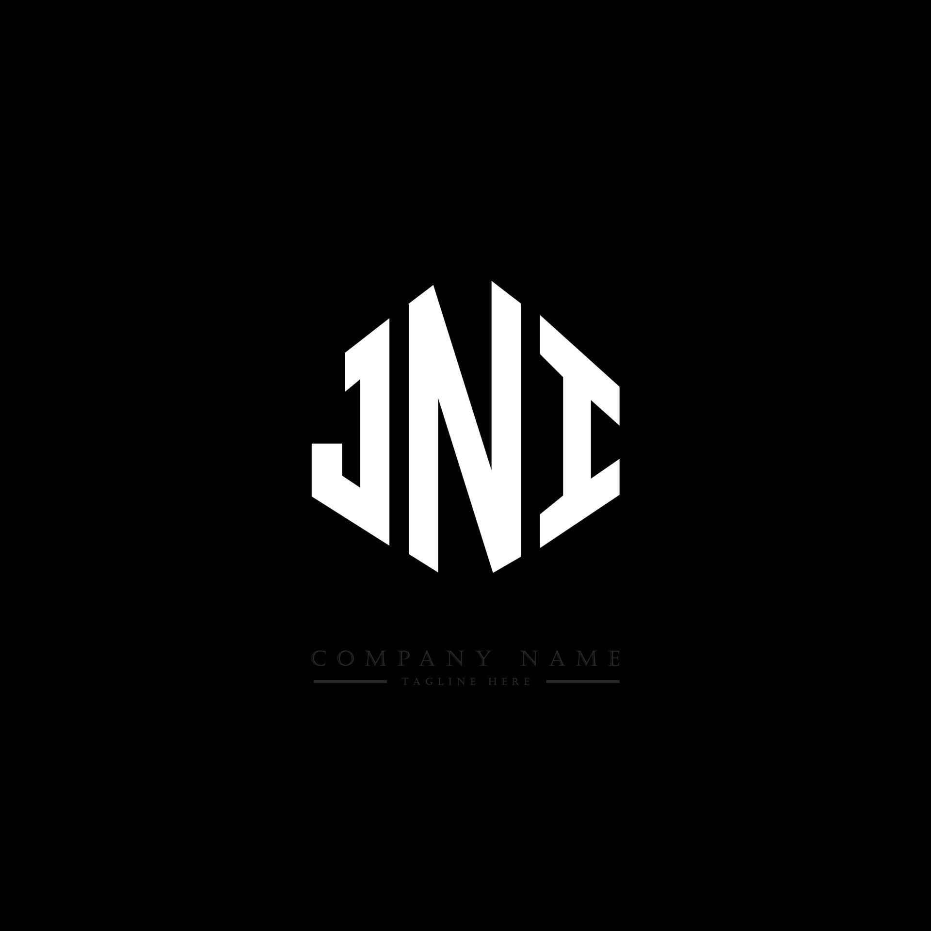 diseño de logotipo de letra jni con forma de polígono. jni polígono y diseño de logotipo en ...