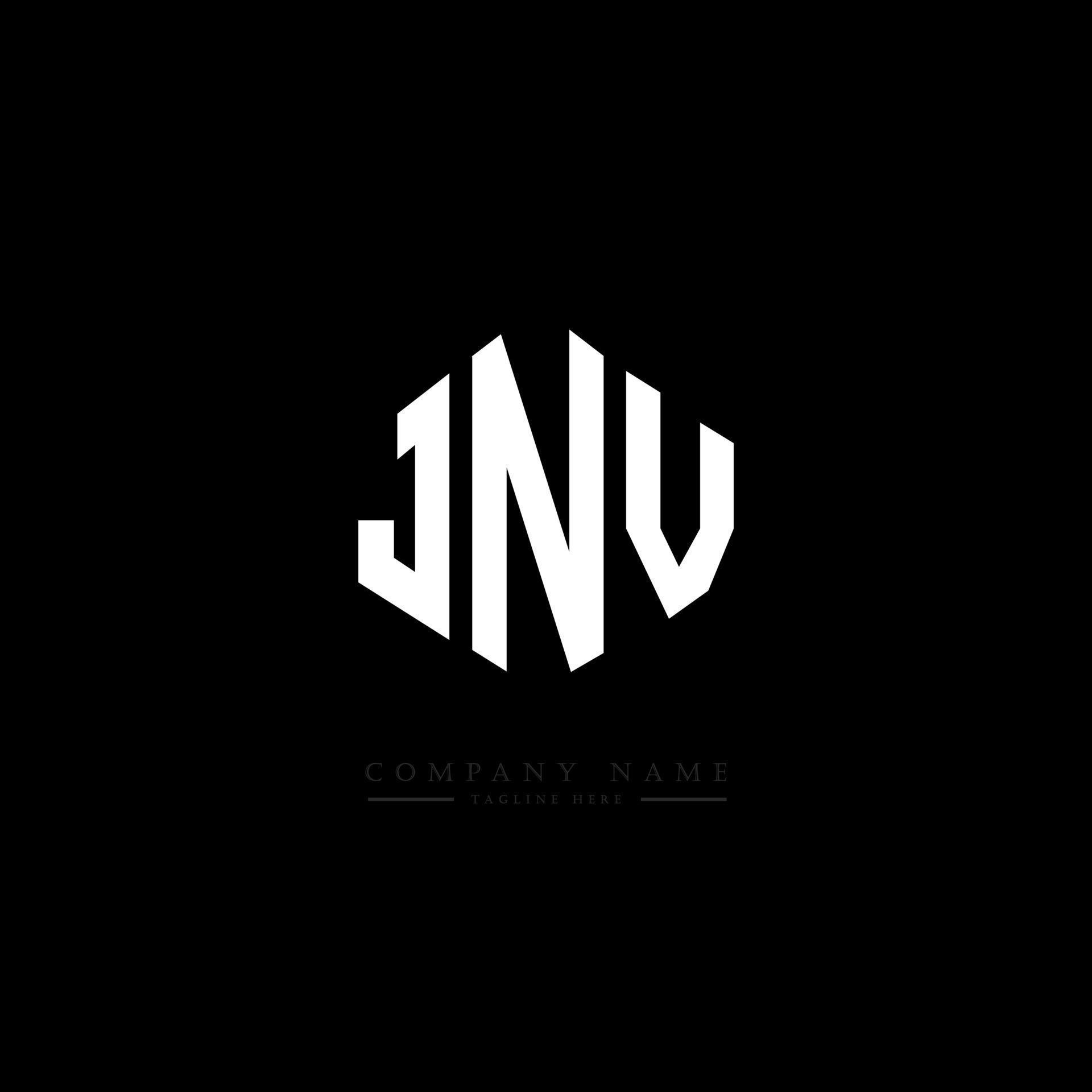 diseño de logotipo de letra jnv con forma de polígono. jnv polígono y diseño de logotipo en ...