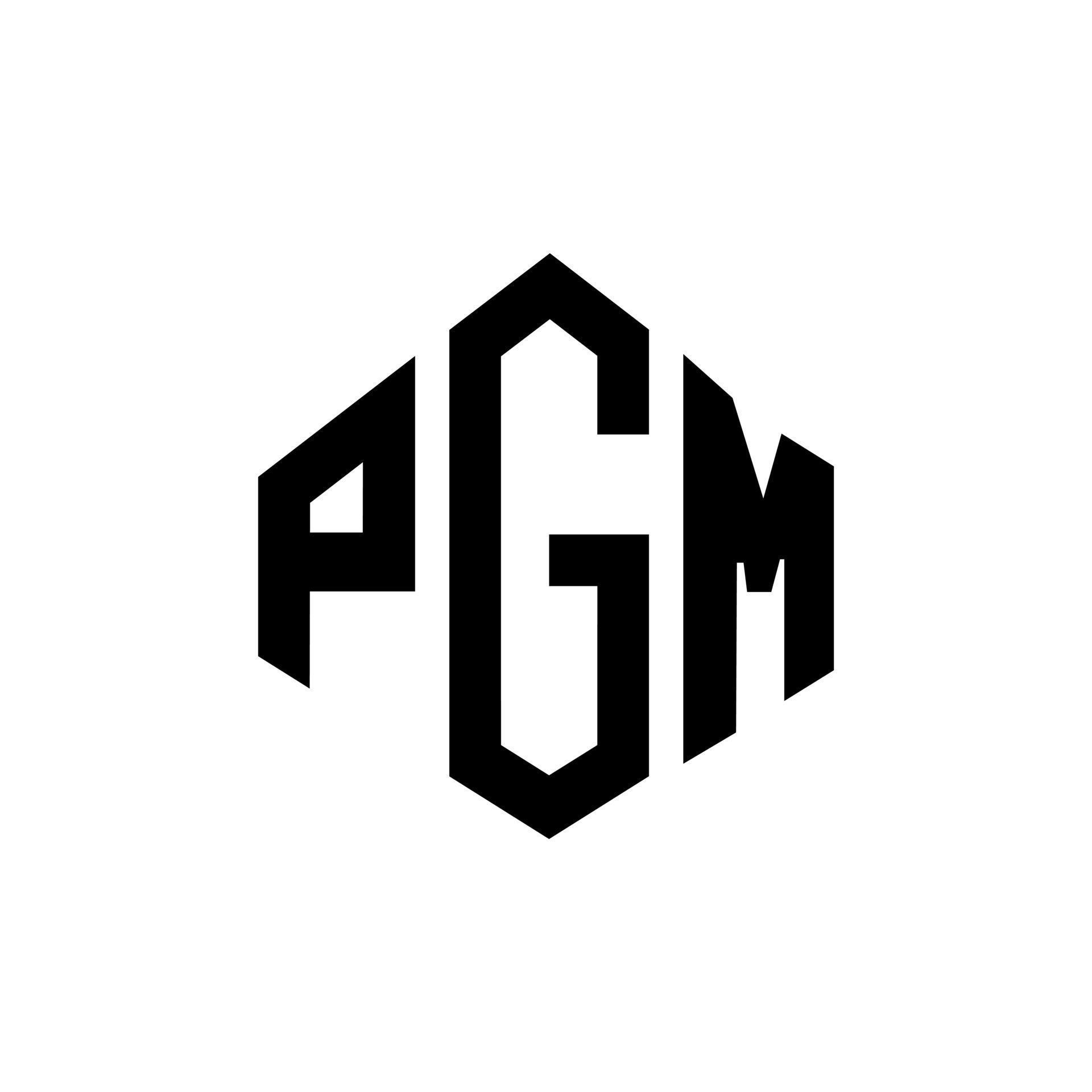 PGM letter logo design with polygon shape. PGM polygon and cube shape logo design. PGM hexagon ...