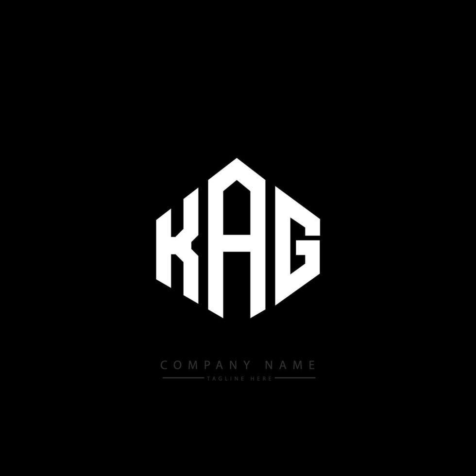 diseño de logotipo de letra kag con forma de polígono. diseño de logotipo en forma de cubo y ...