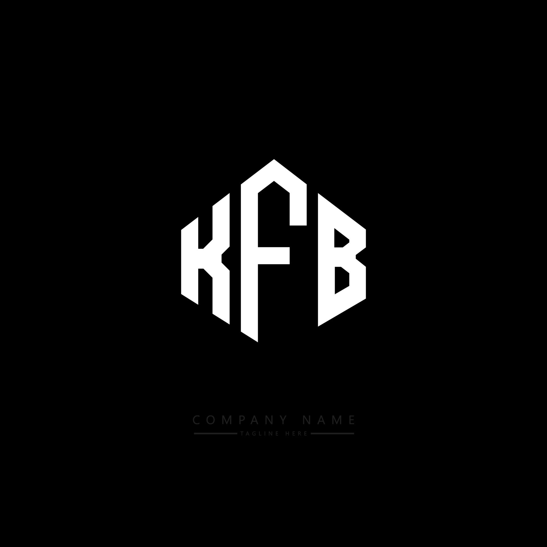 diseño de logotipo de letra kfb con forma de polígono. diseño de logotipo en forma de cubo y ...