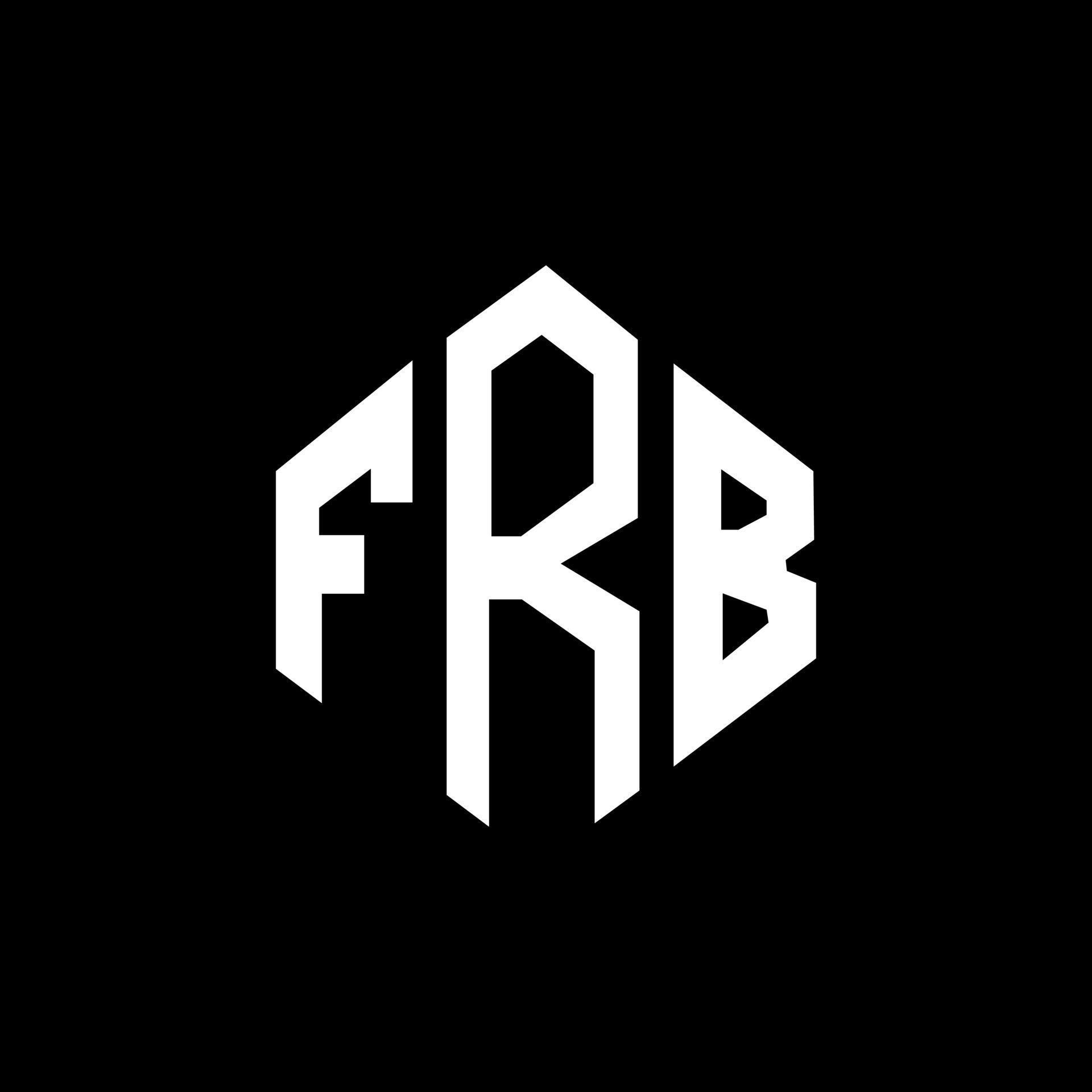diseño de logotipo de letra frb con forma de polígono. diseño de logotipo en forma de cubo y ...