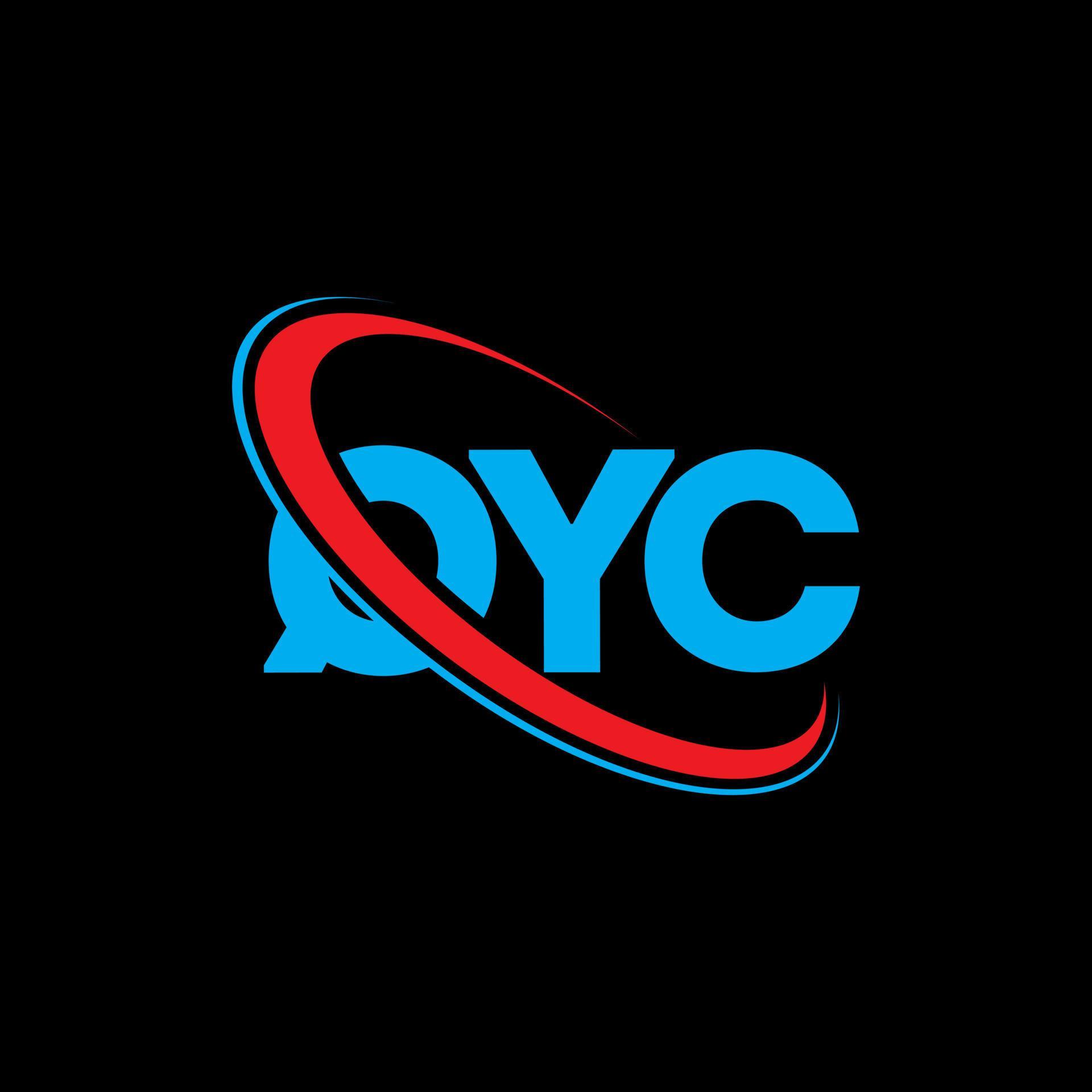 QYC logo. QYC letter. QYC letter logo design. Initials QYC logo linked with circle and uppercase ...