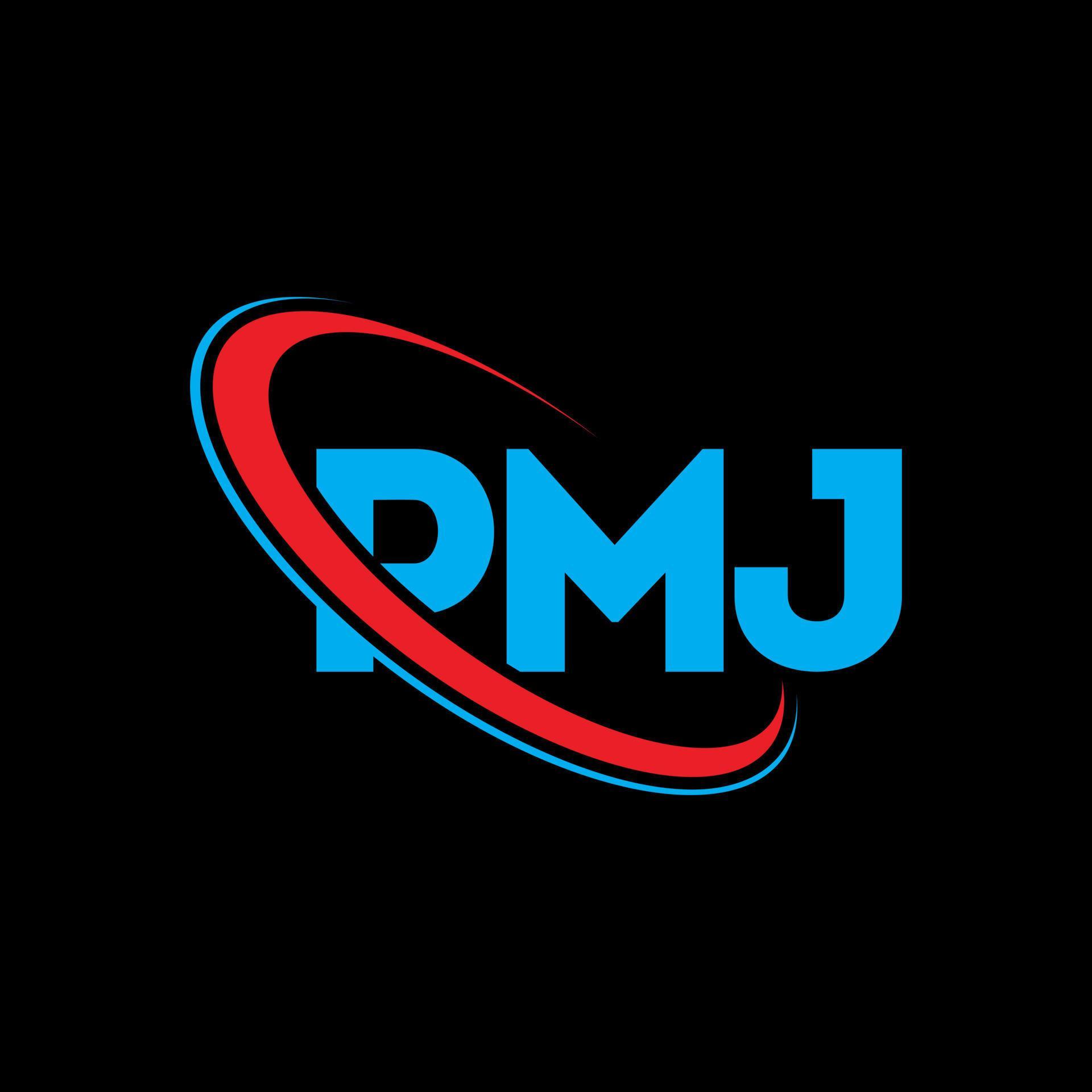 PMJ logo. PMJ letter. PMJ letter logo design. Initials PMJ logo linked with circle and uppercase ...