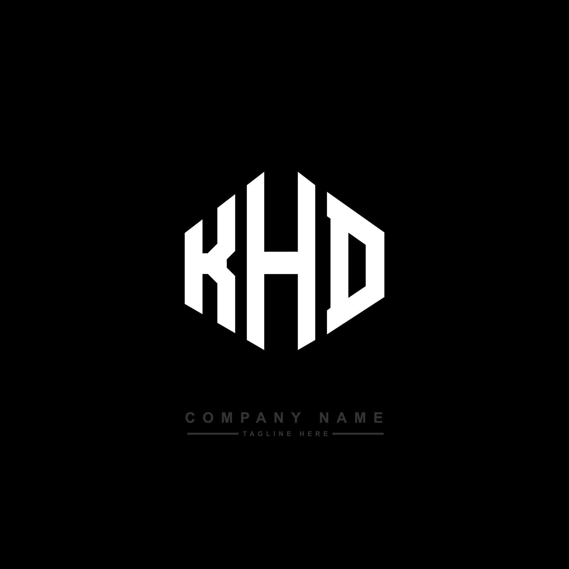 diseño de logotipo de letra khd con forma de polígono. diseño de logotipo en forma de cubo y ...