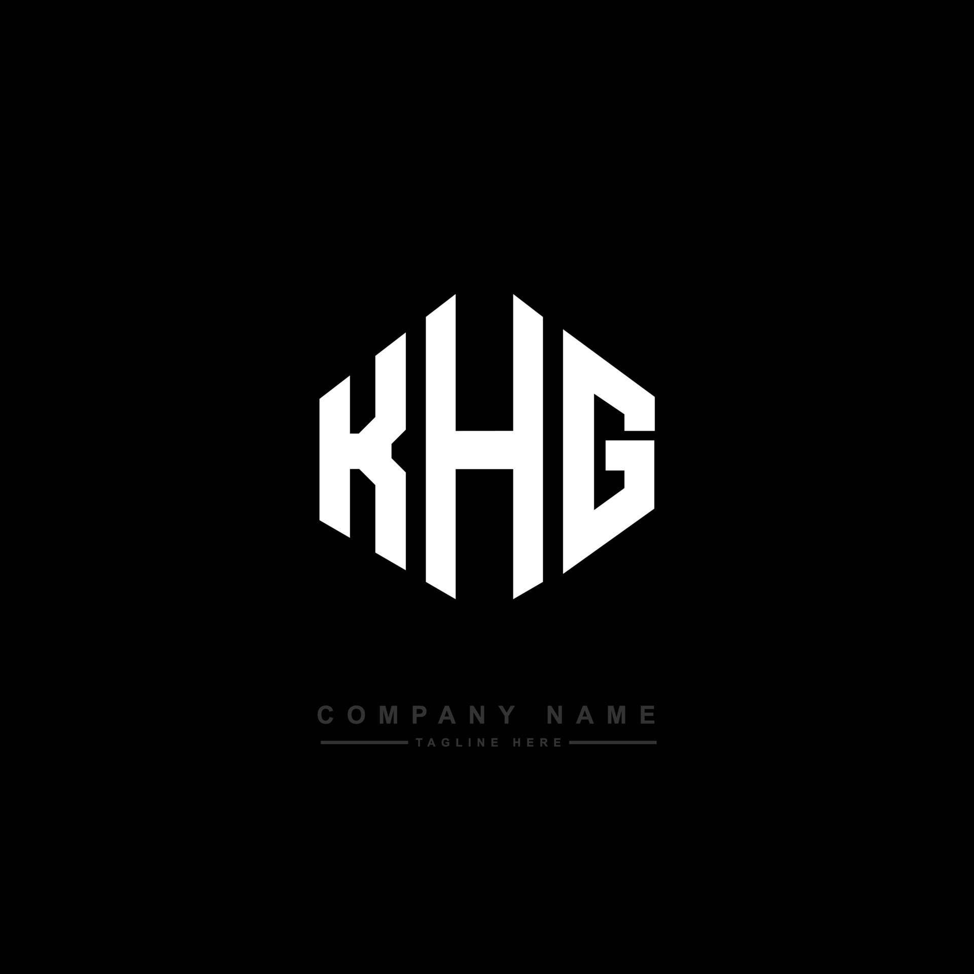 diseño de logotipo de letra khg con forma de polígono. diseño de logotipo en forma de cubo y ...