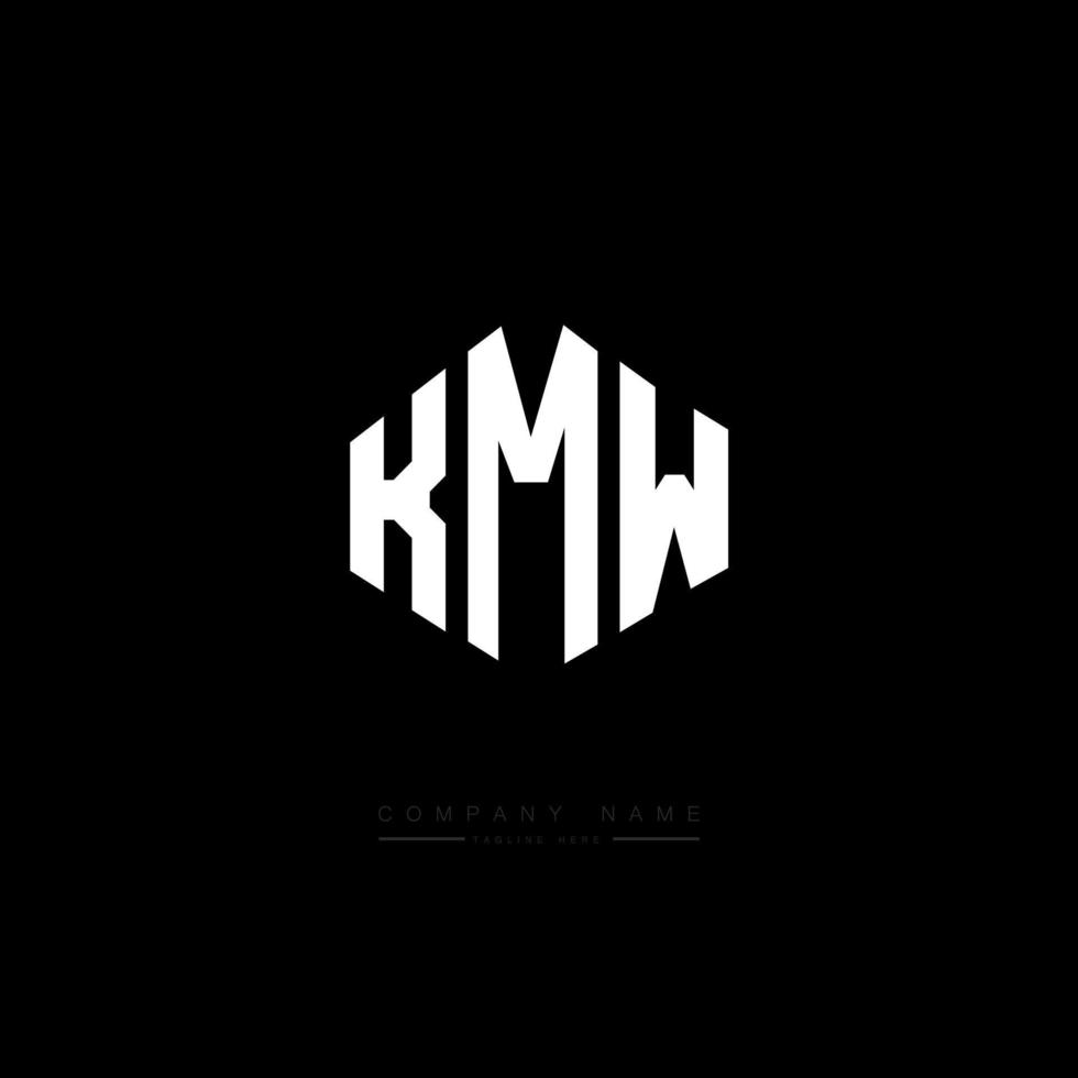 diseño de logotipo de letra kmw con forma de polígono. kmw polígono y diseño de logotipo en ...