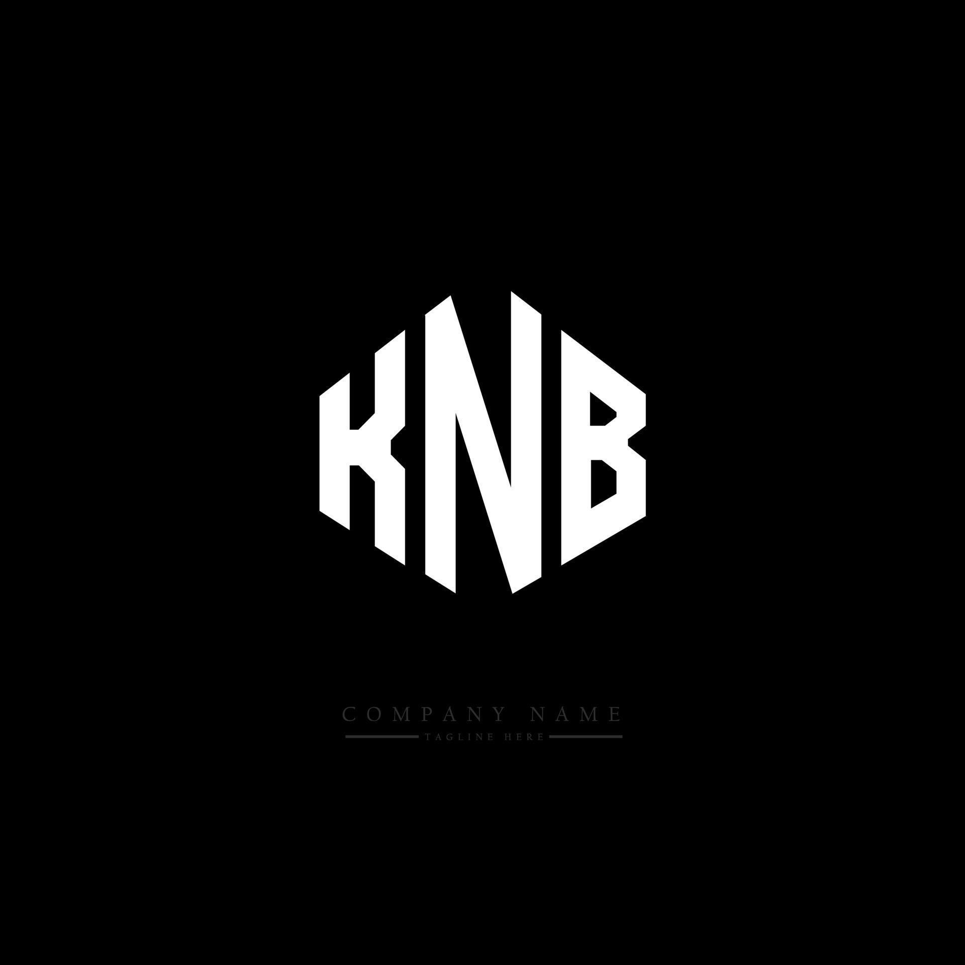 KNB letter logo design with polygon shape. KNB polygon and cube shape logo design. KNB hexagon ...