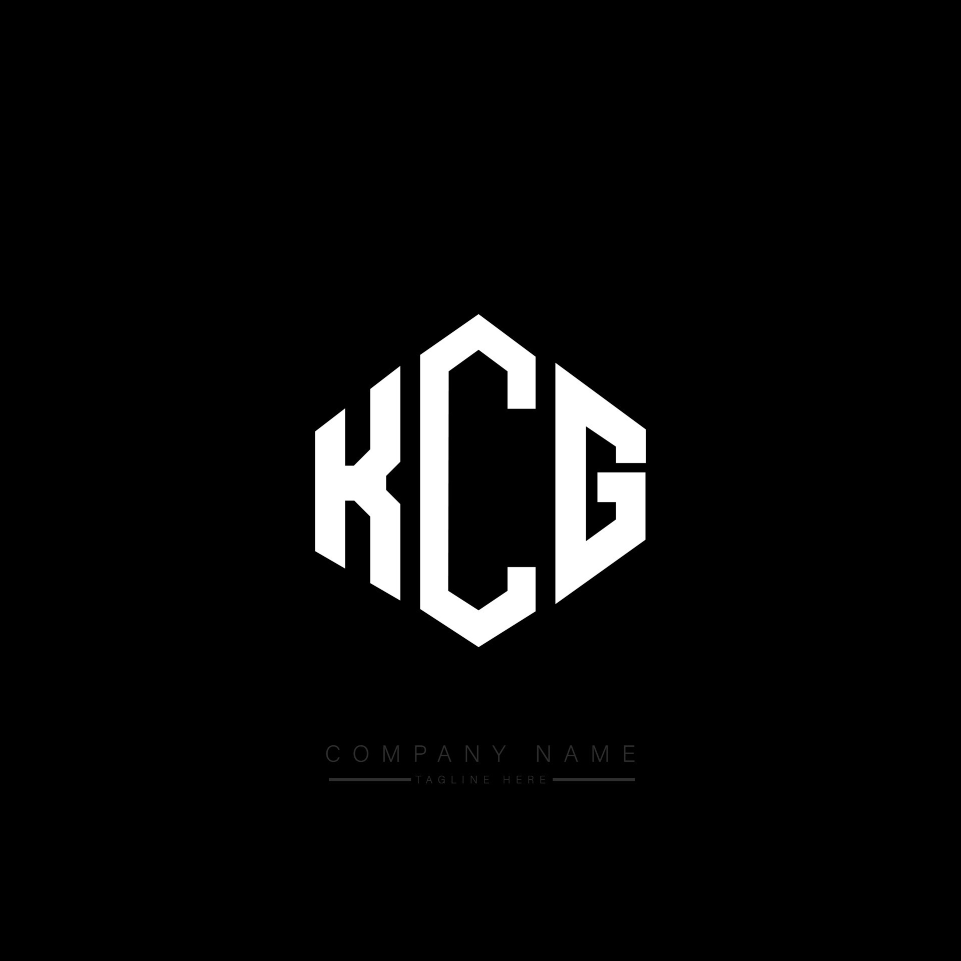 diseño de logotipo de letra kcg con forma de polígono. Diseño de logotipo en forma de cubo y ...