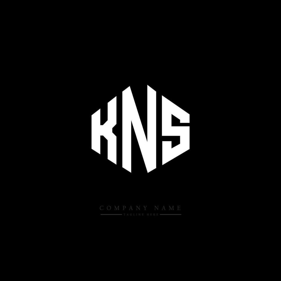 diseño de logotipo de letra kns con forma de polígono. diseño de logotipo en forma de cubo y ...