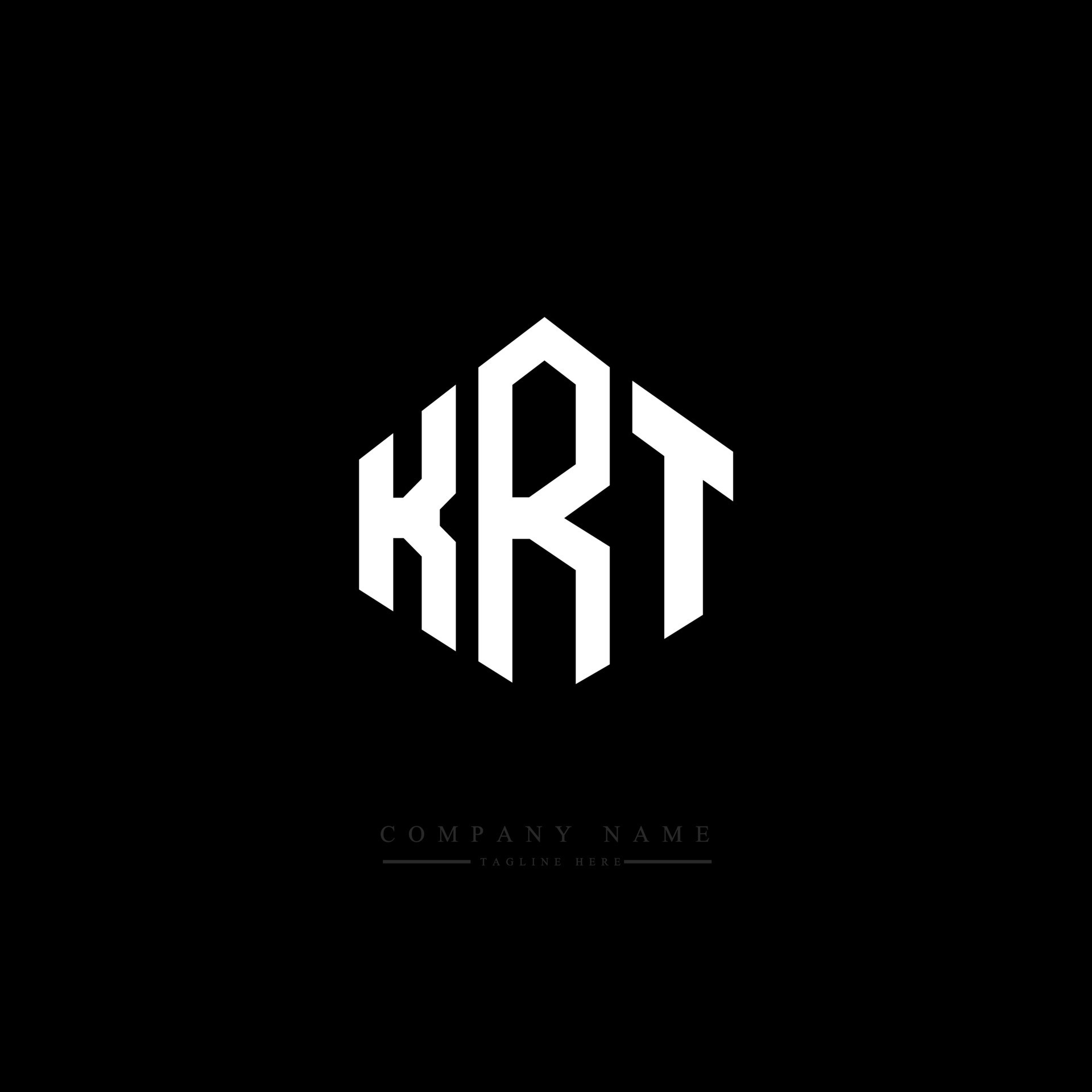 KRT letter logo design with polygon shape. KRT polygon and cube shape logo design. KRT hexagon ...